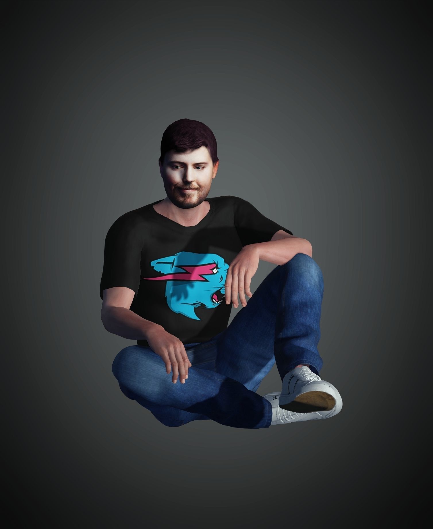 Mrbeast Full Rigged with Face rig and 100 Face Morph Included 3D model ...