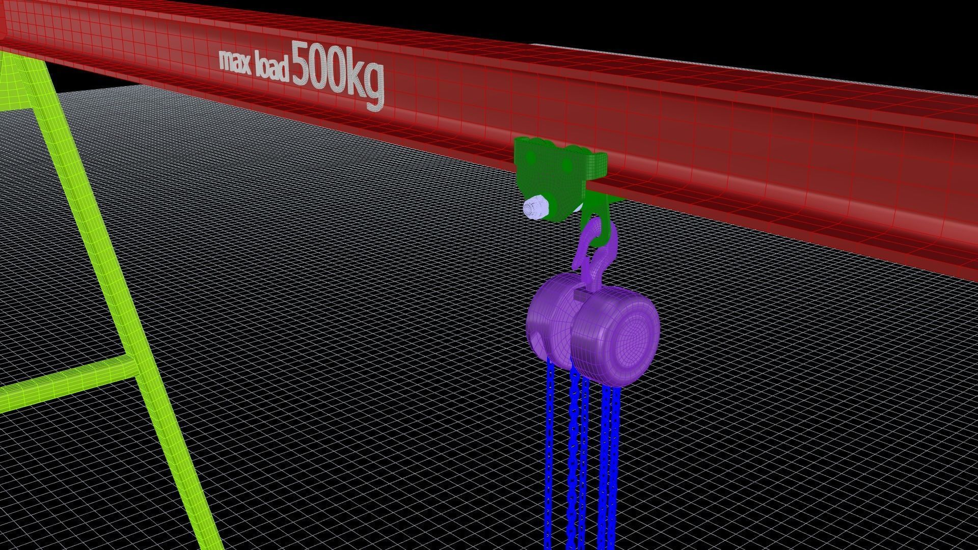 3D model Light Gantry Crane Plans 500kg VR / AR / low-poly | CGTrader