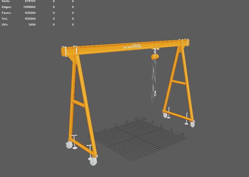 3D model Light Gantry Crane Plans 500kg VR / AR / low-poly | CGTrader