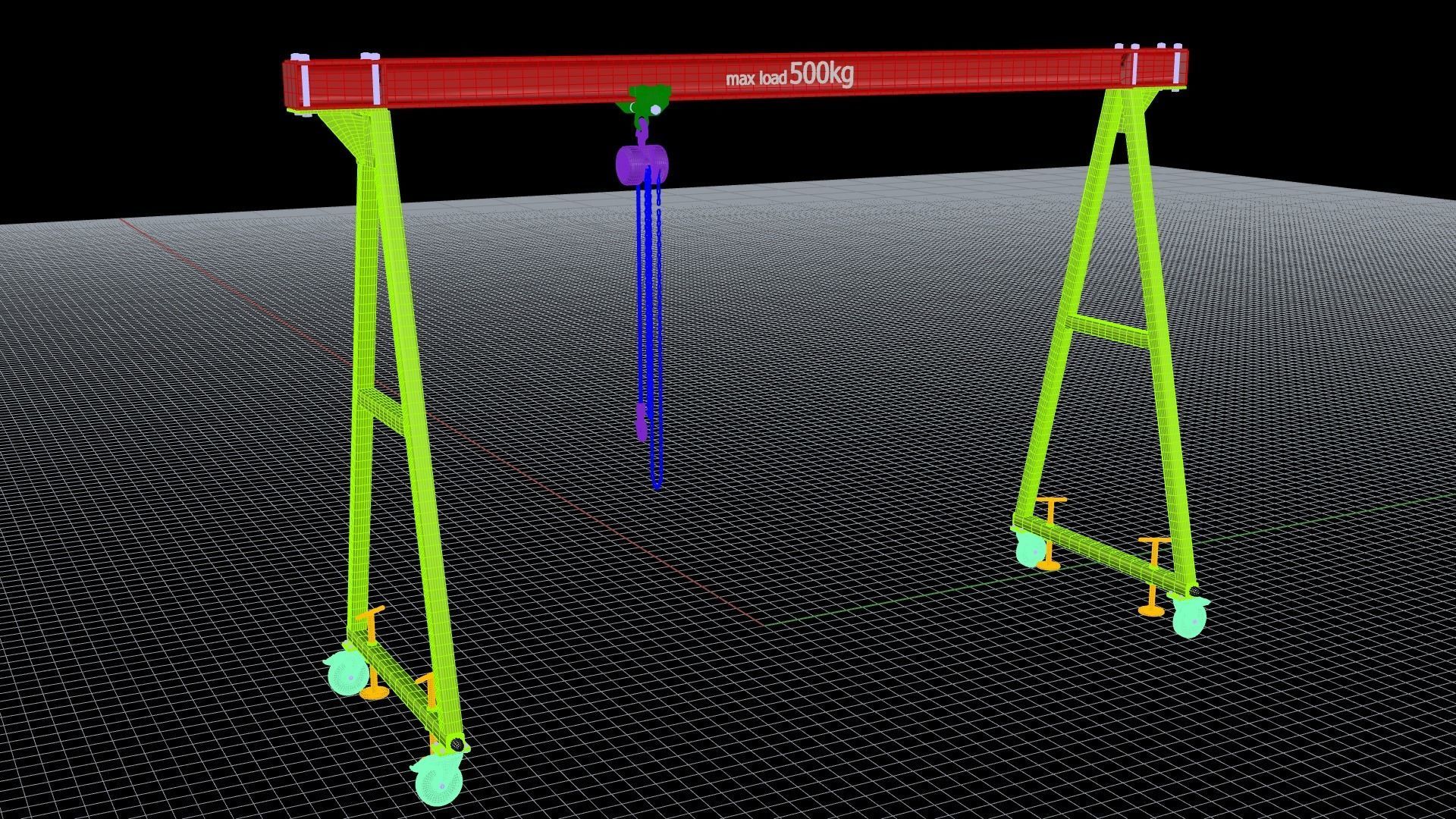 3D model Light Gantry Crane Plans 500kg VR / AR / low-poly | CGTrader