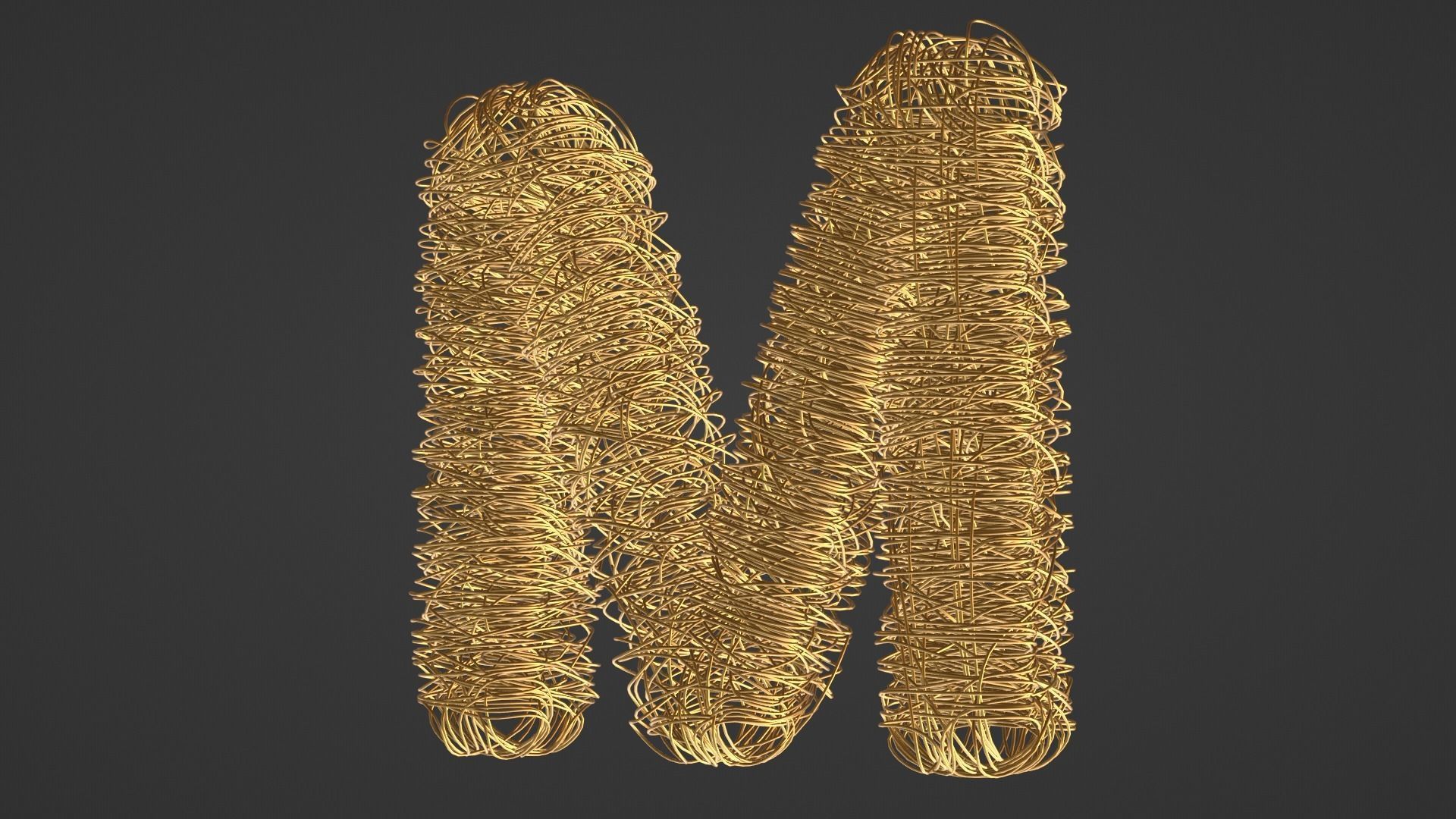 Wire Letter M free VR / AR / low-poly 3D model | CGTrader