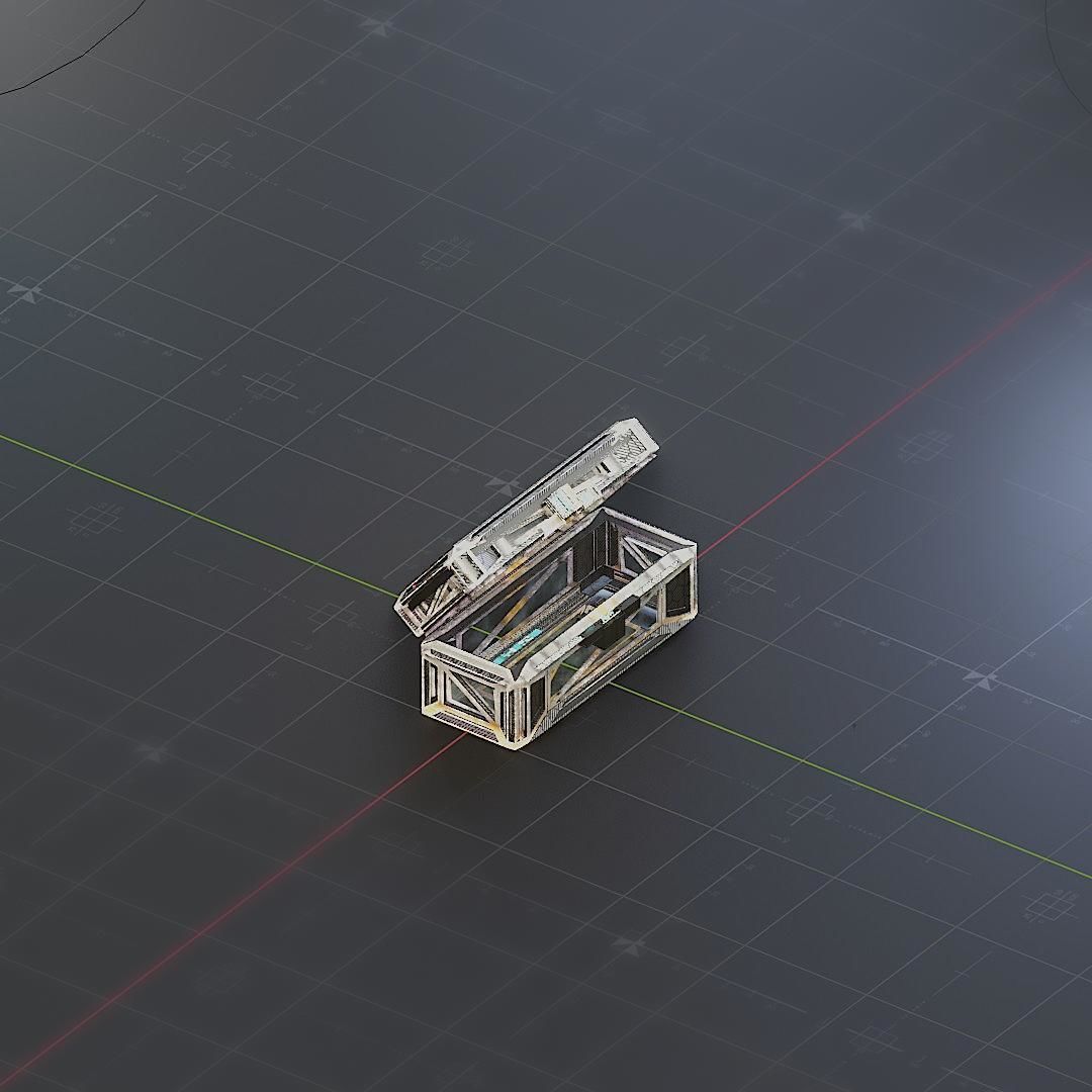 3D model Sci-Fi Crate Box Container Sci Fi Object Space 024 VR / AR ...