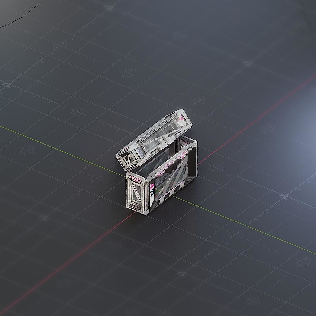 3D model Sci-Fi Crate Box Container Sci Fi Object Space 021 VR / AR ...