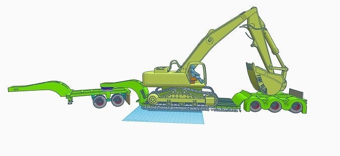 Triple axle heavy haul trailer plus 2 versions of the jeep 3D model 3D ...