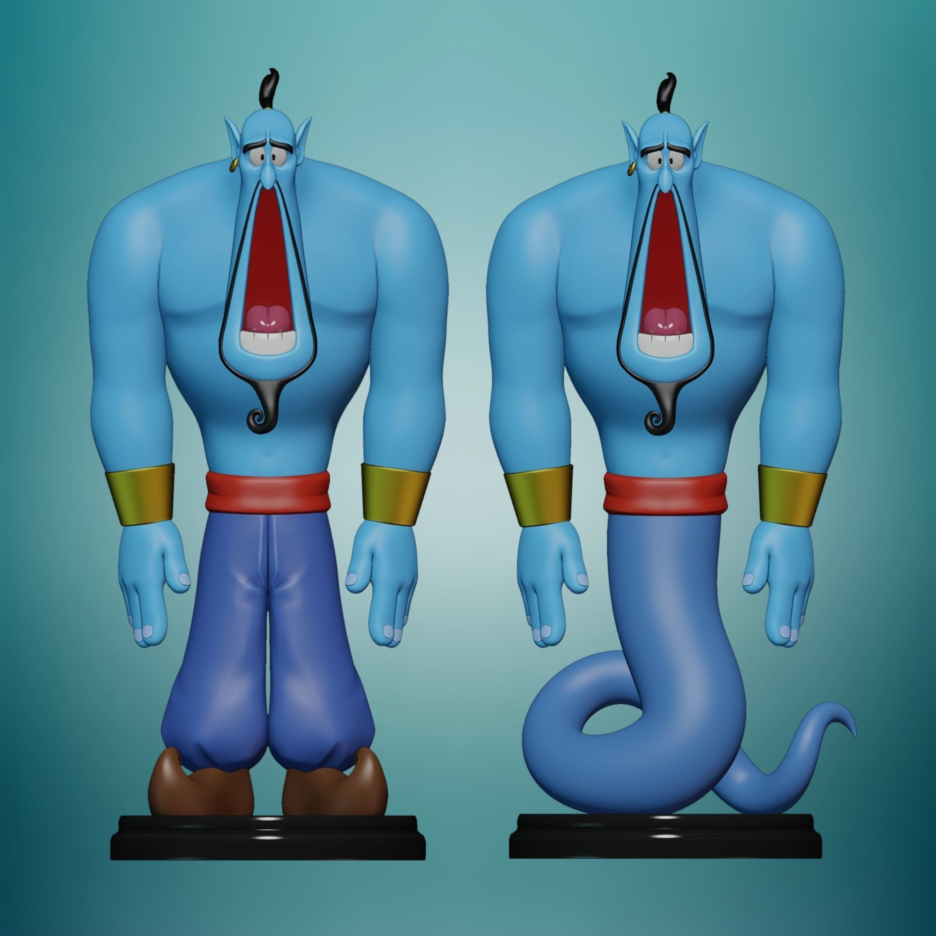 GENIE - ALADDIN - SURPRISED FACE 3D model 3D printable | CGTrader