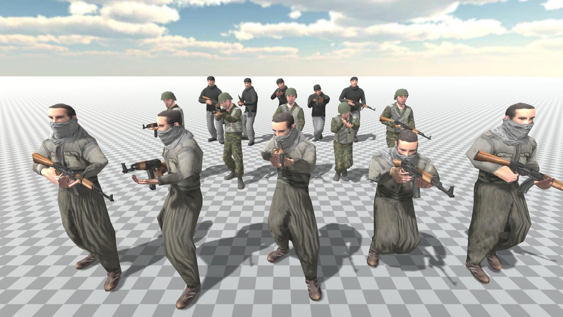 Soldier Terrorist Enemy Animated Fps 3 Character Unity Unreal 3D model ...