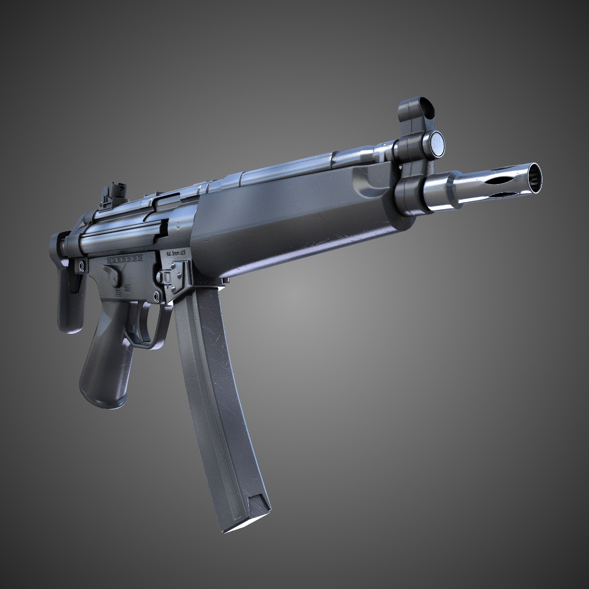 MP5 Submachine gun Hi-Res 3D Model .max .obj .fbx .lwo .lw .lws .ma .mb ...