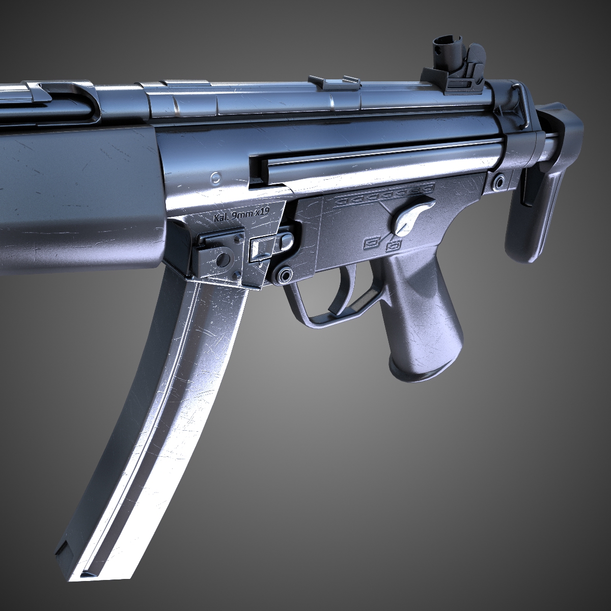 MP5 Submachine gun Hi-Res 3D Model .max .obj .fbx .lwo .lw .lws .ma .mb ...