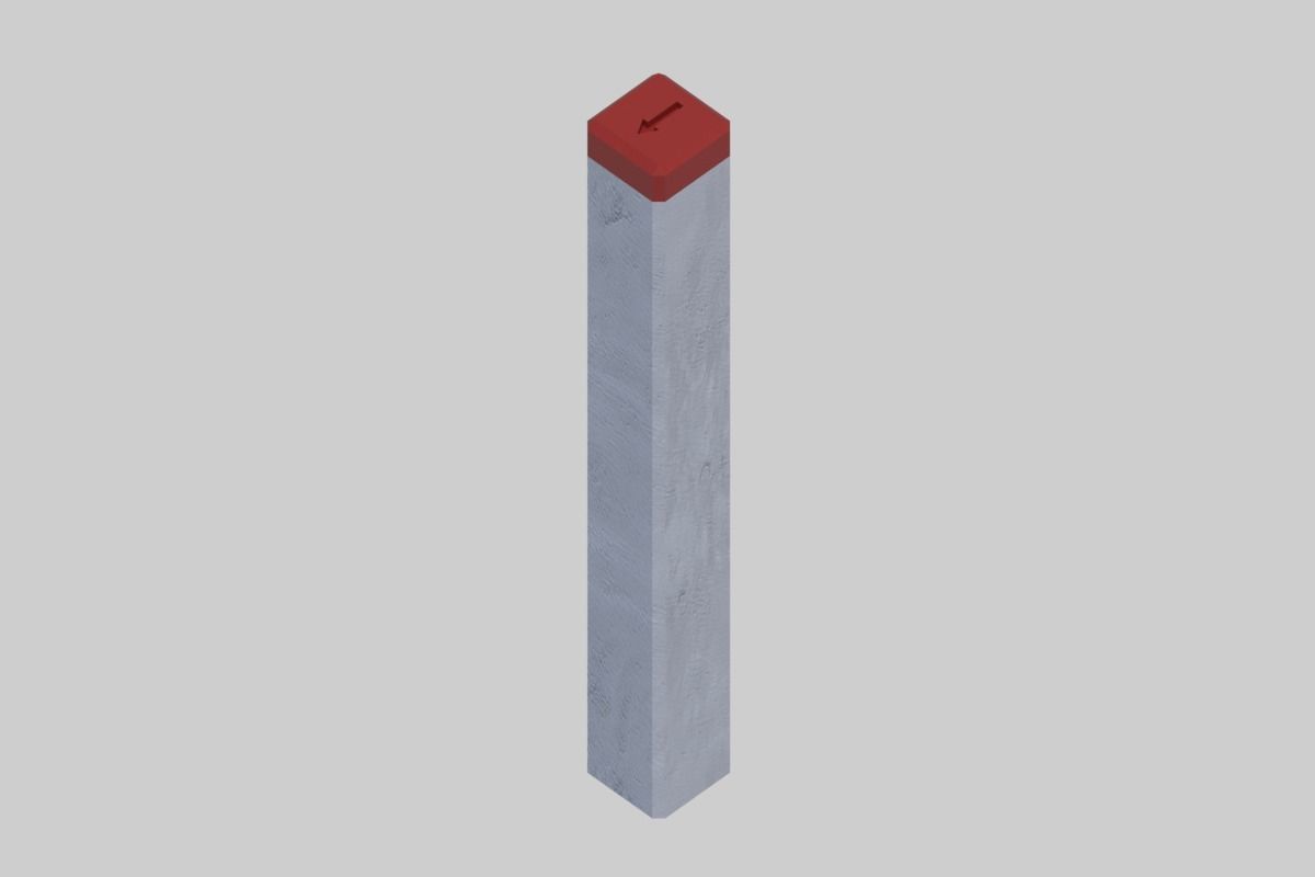 Site boundary pile 3D model | CGTrader