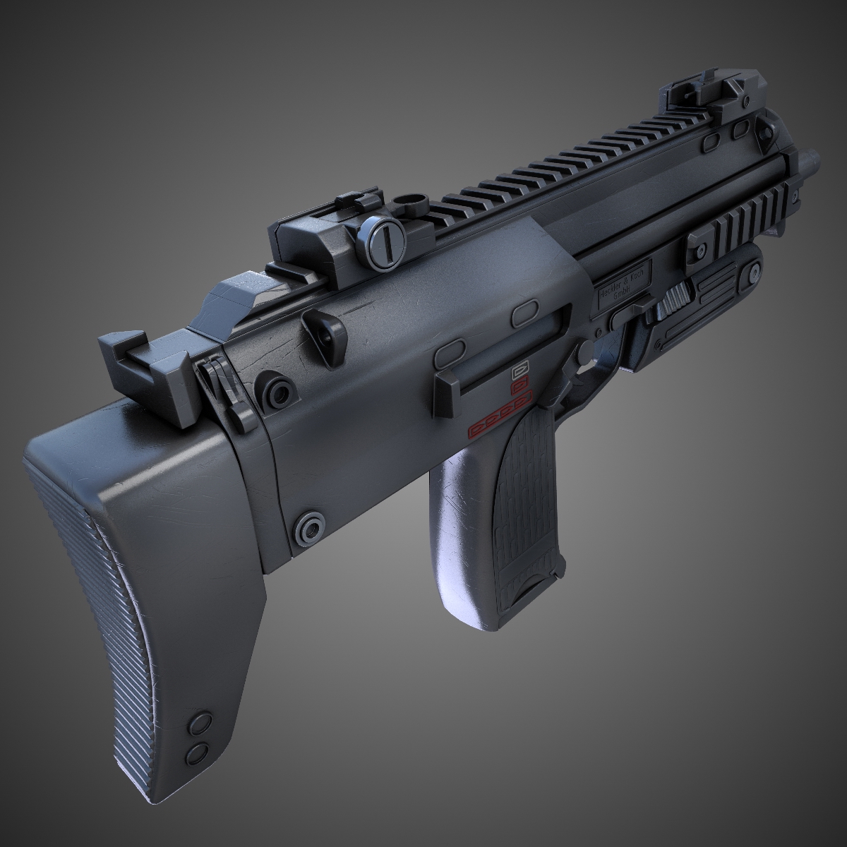 MP7 Submachine gun Hi-Res 3D Model .max .obj .fbx .lwo .lw .lws .ma .mb ...