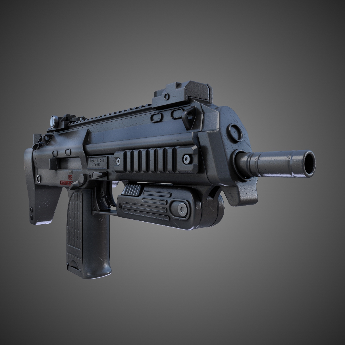 MP7 Submachine gun Hi-Res 3D Model .max .obj .fbx .lwo .lw .lws .ma .mb ...
