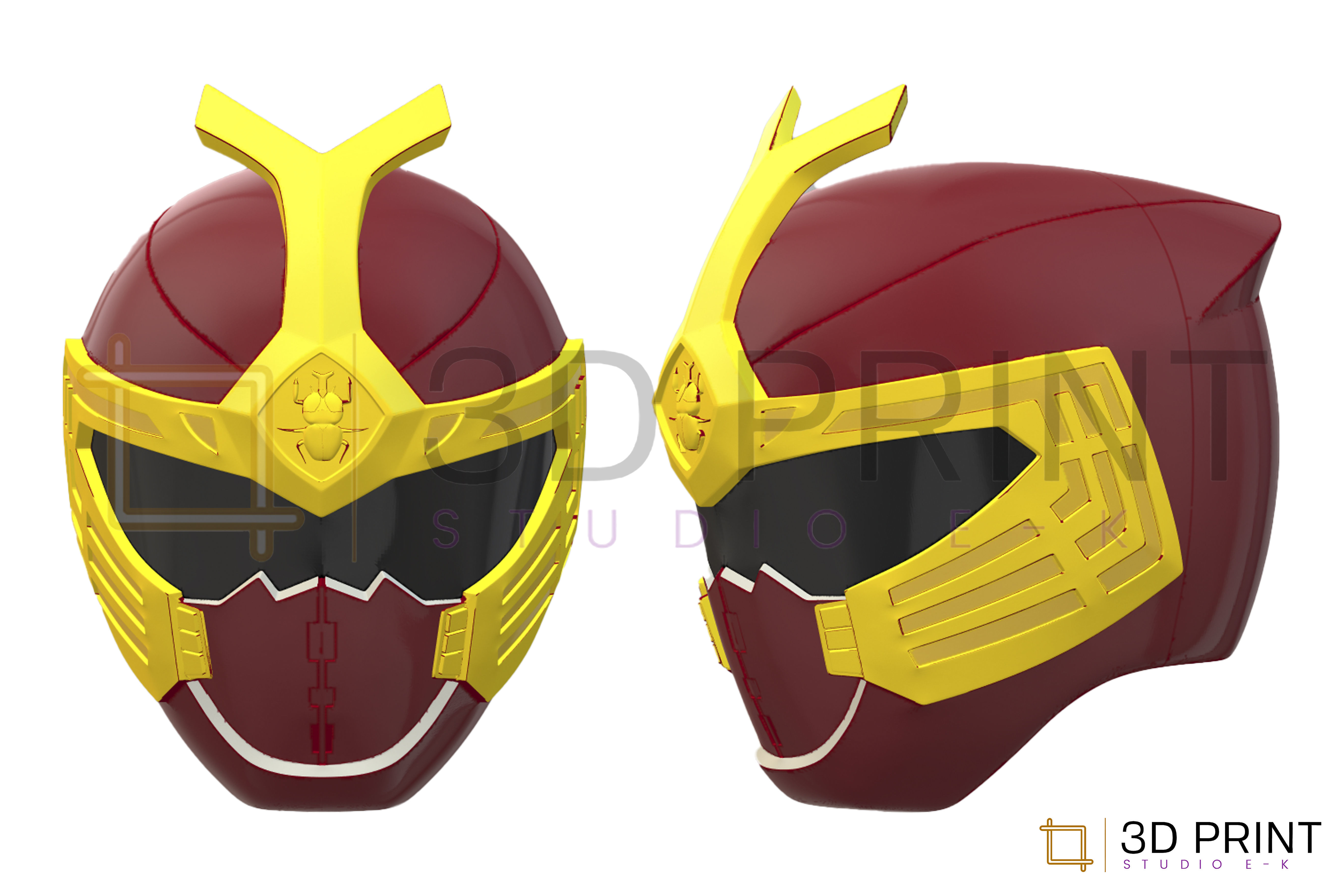 Power Rangers Ninja Storm Crimson Thunder Ranger helmet 3D model 3D ...