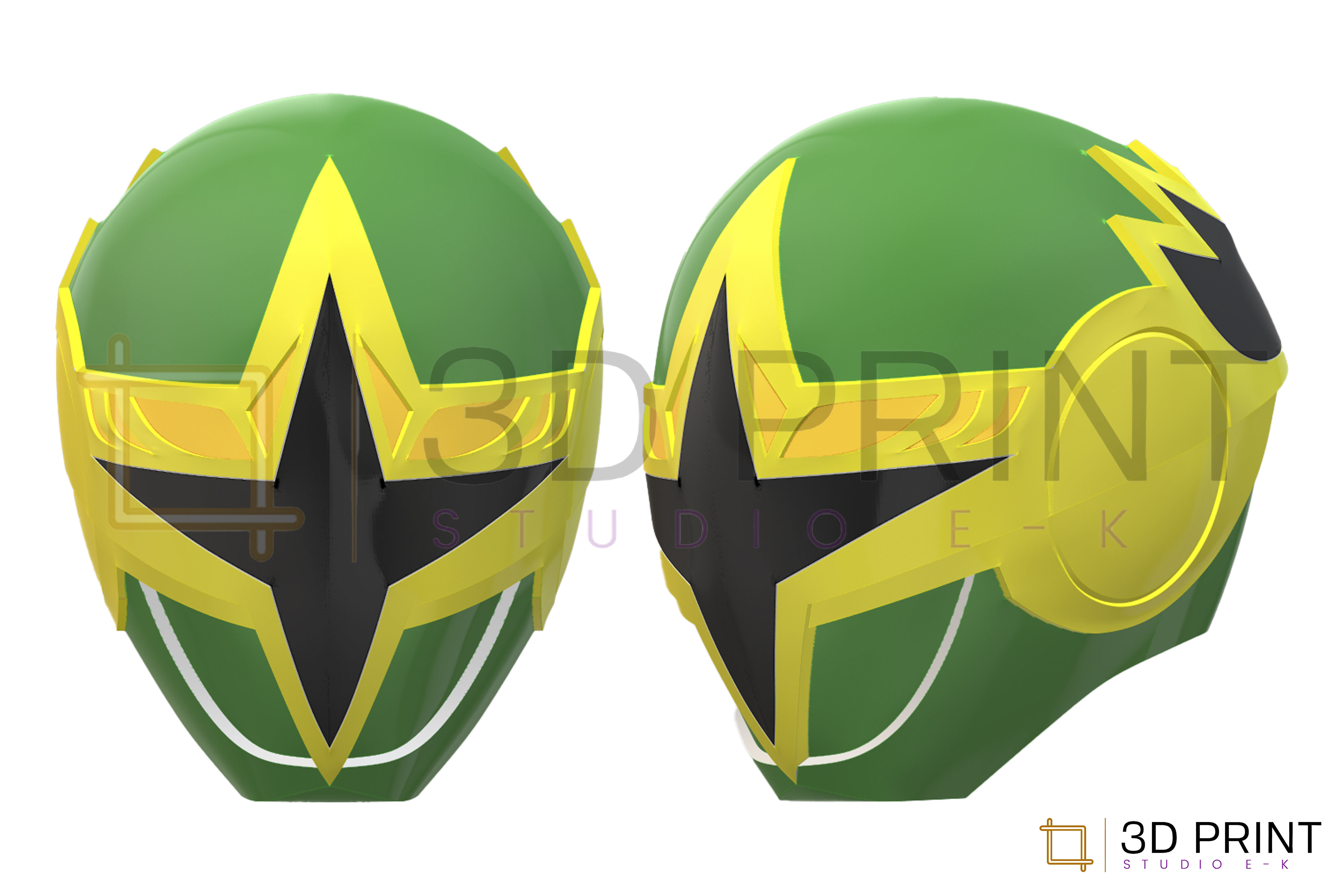 Power Rangers Ninja Storm Green Samurai Ranger helmet 3D model 3D ...
