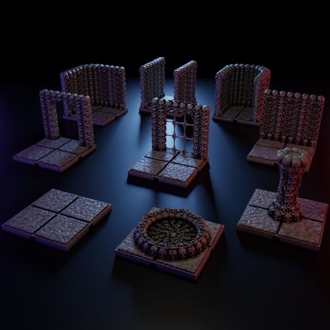 Modular Dungeon Tiles Catacomb 3D model 3D printable | CGTrader