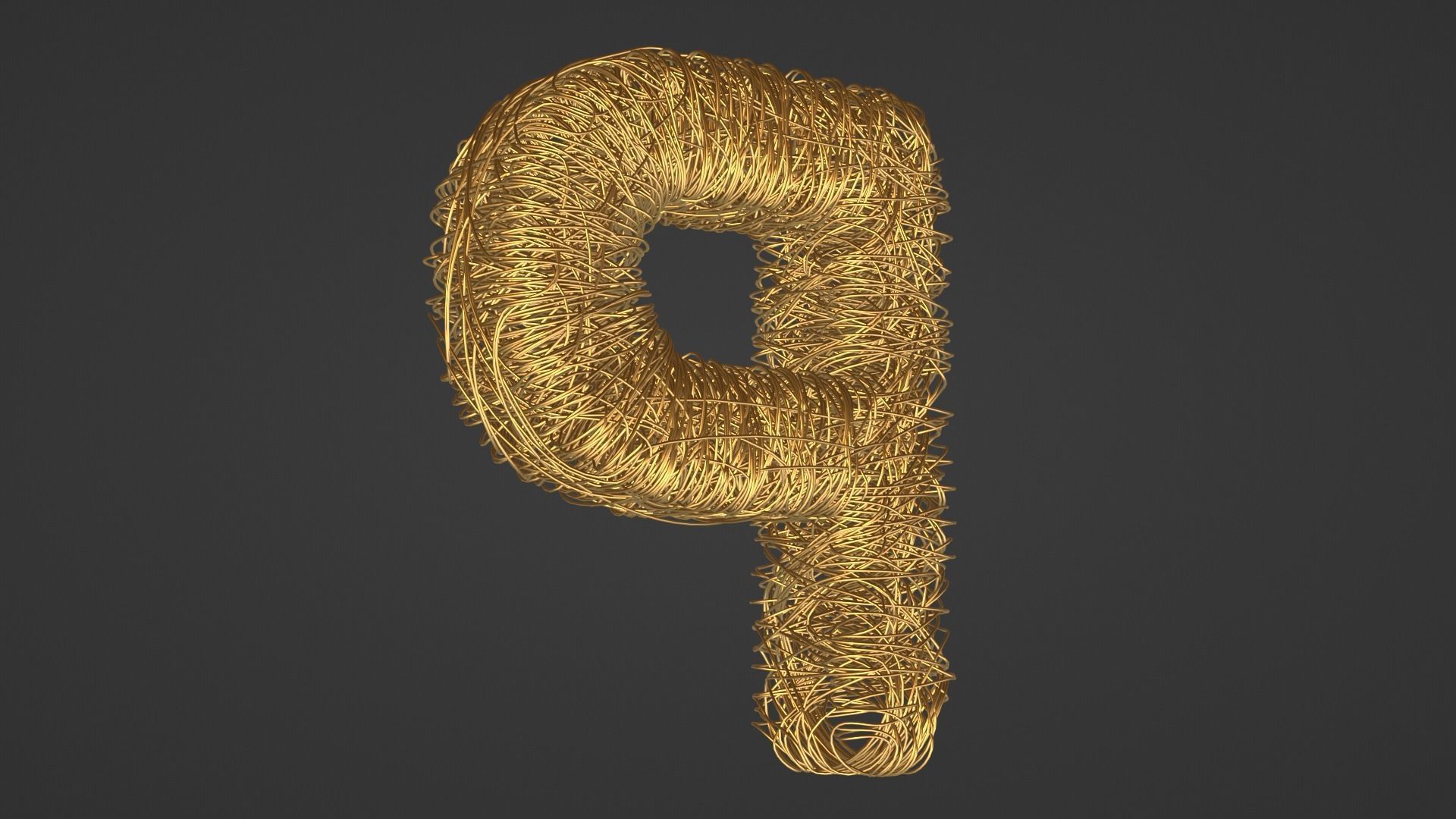 Wire Letter P free VR / AR / low-poly 3D model | CGTrader