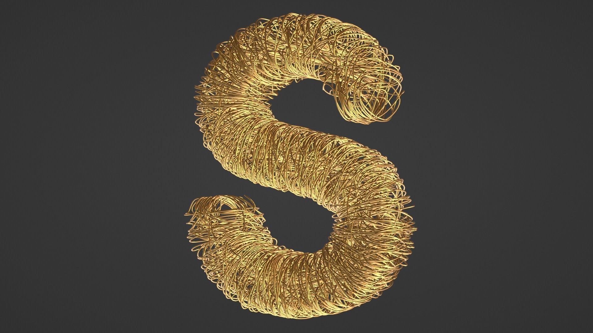 Wire Letter S free VR / AR / low-poly 3D model | CGTrader
