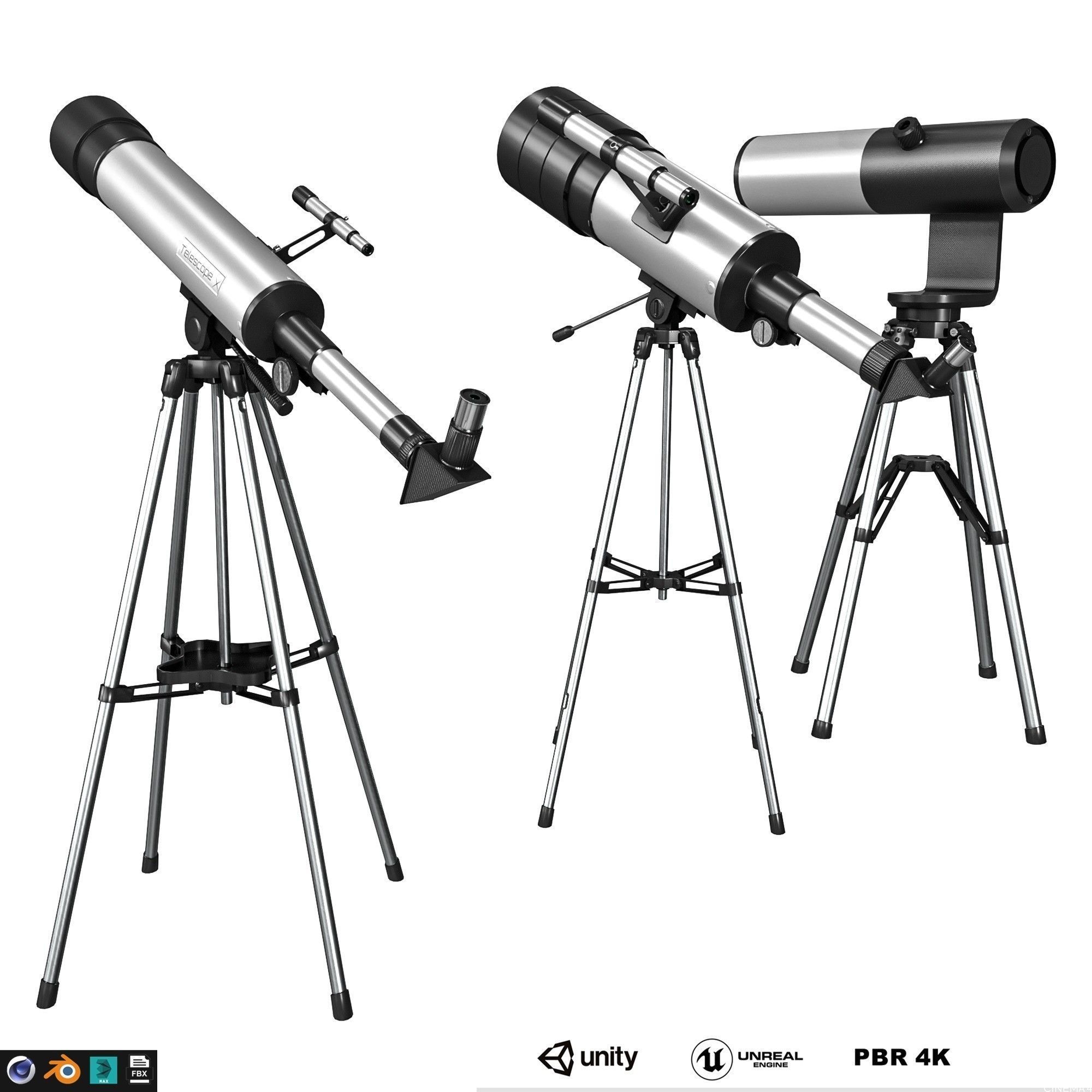 3D model Telescope Pack VR / AR / low-poly | CGTrader