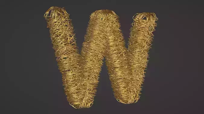 Wire Letter W free VR / AR / low-poly 3D model | CGTrader