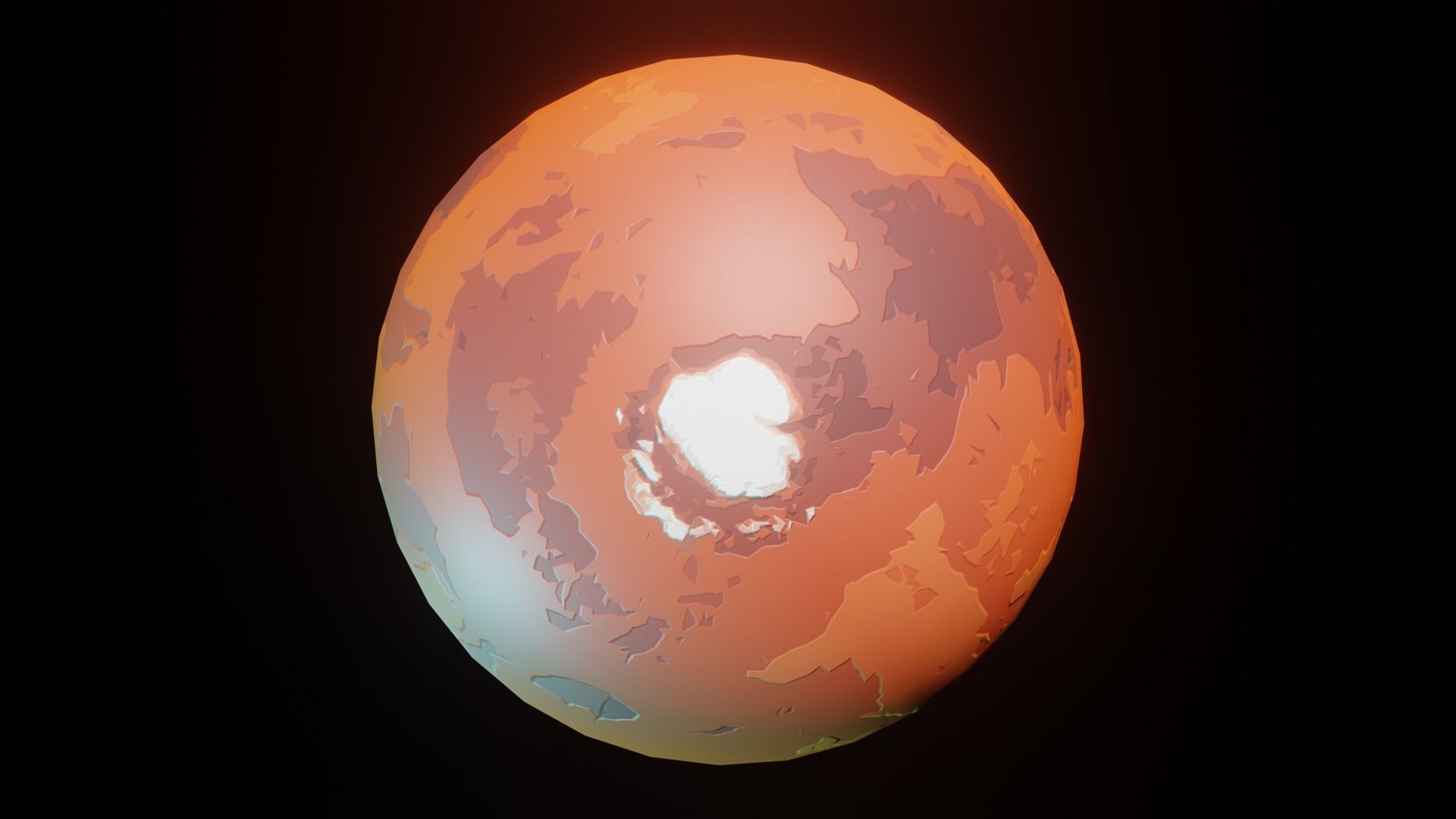 3D model Stylized Planet Mars 3D Model 2k 4k 8k Textures VR / AR / low ...