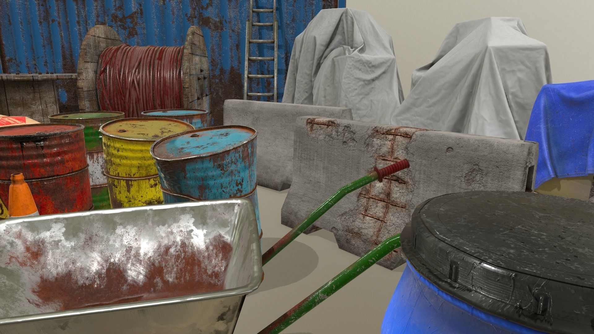 3D model Construction - Building Site - Warehouse - Game Ready Prop ...