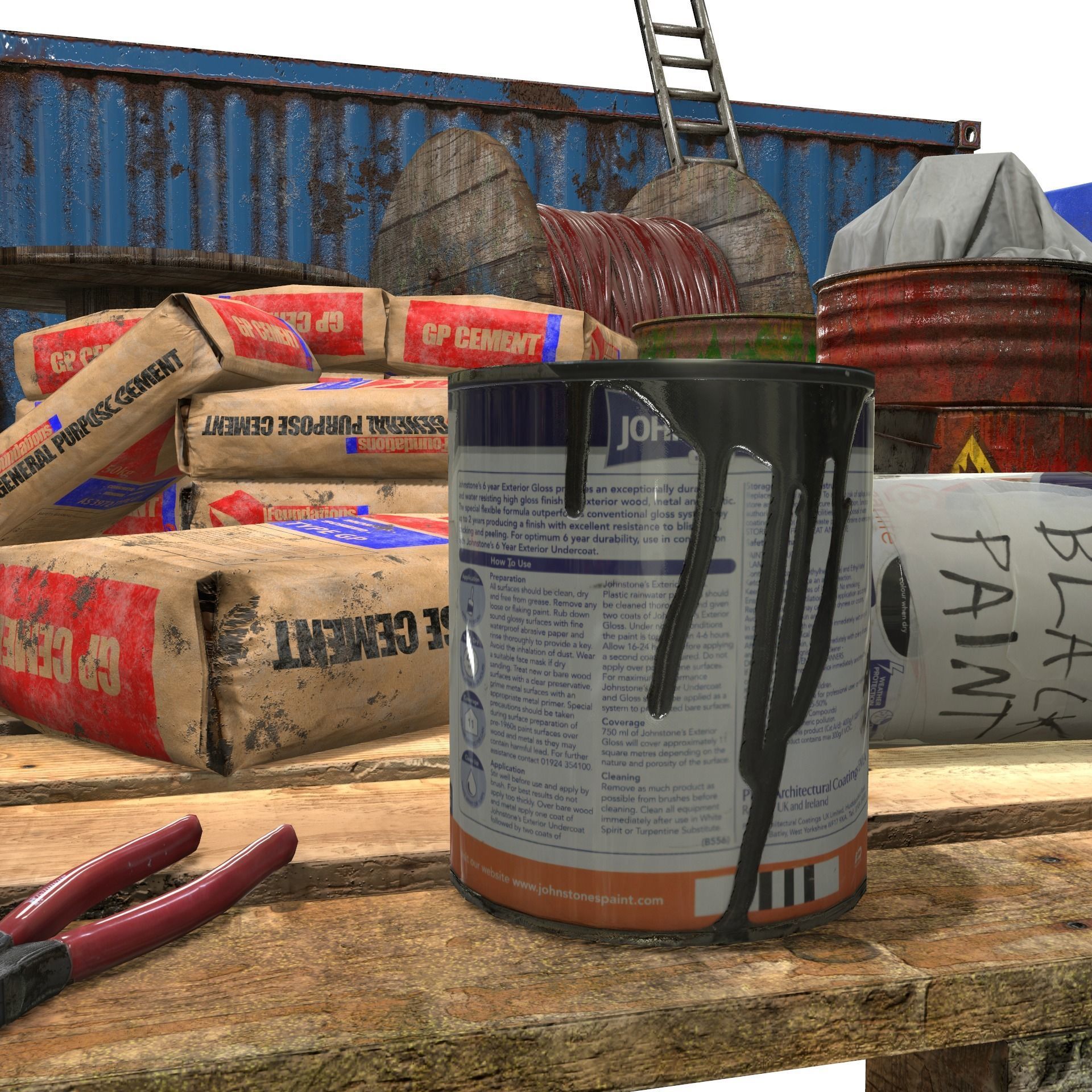 3D model Construction - Building Site - Warehouse - Game Ready Prop ...