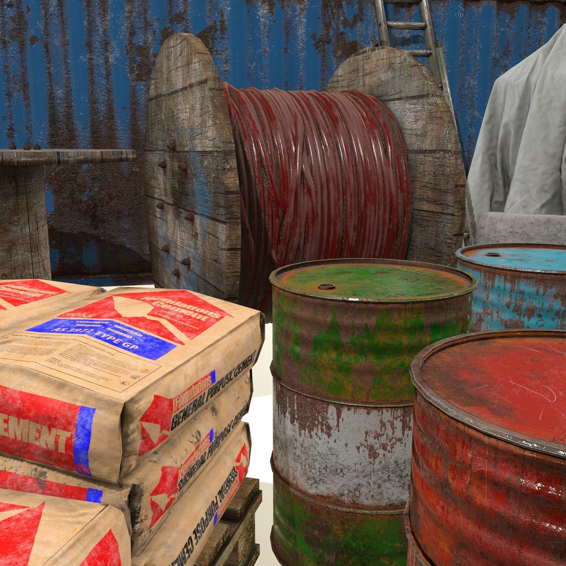 3D model Construction - Building Site - Warehouse - Game Ready Prop ...