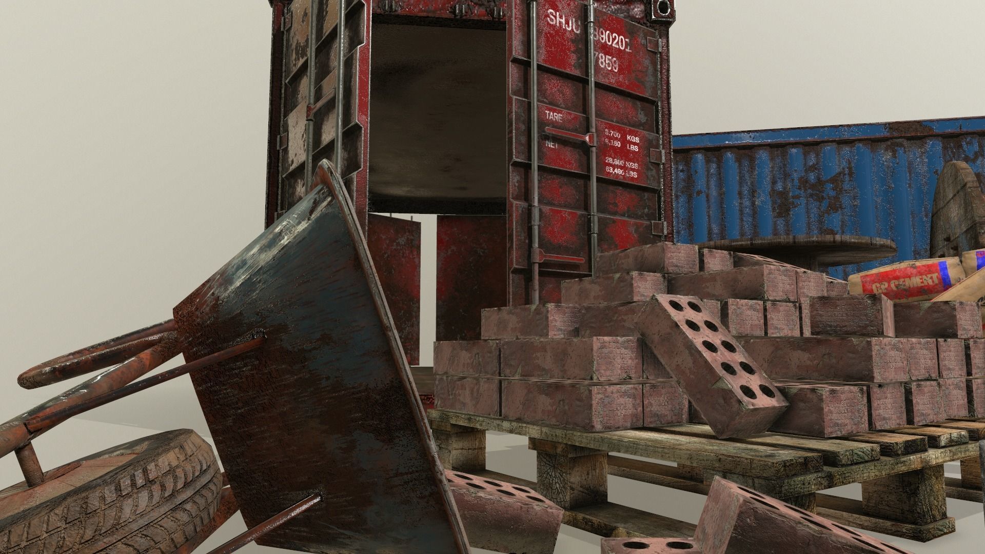 3D model Construction - Building Site - Warehouse - Game Ready Prop ...