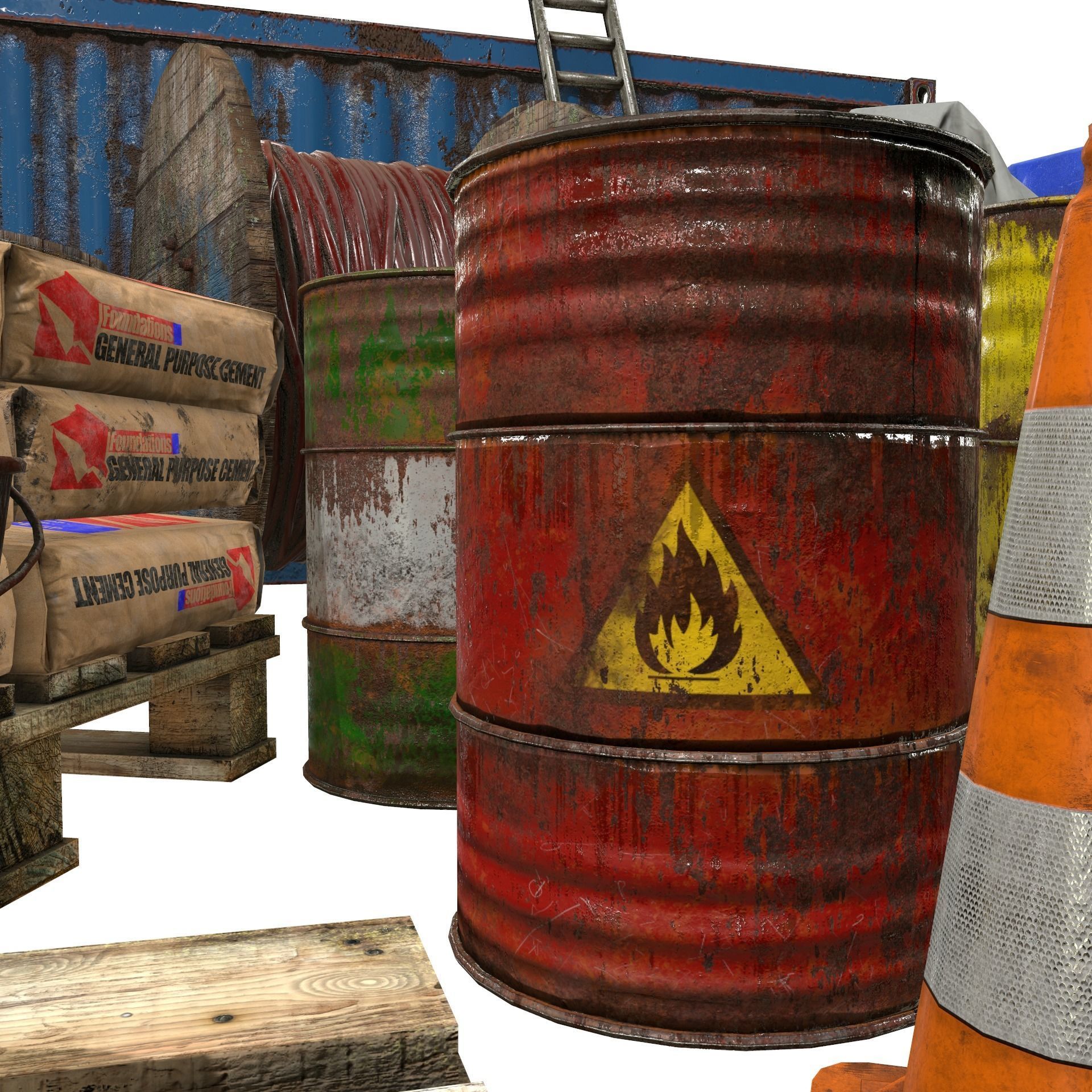 3D model Construction - Building Site - Warehouse - Game Ready Prop ...