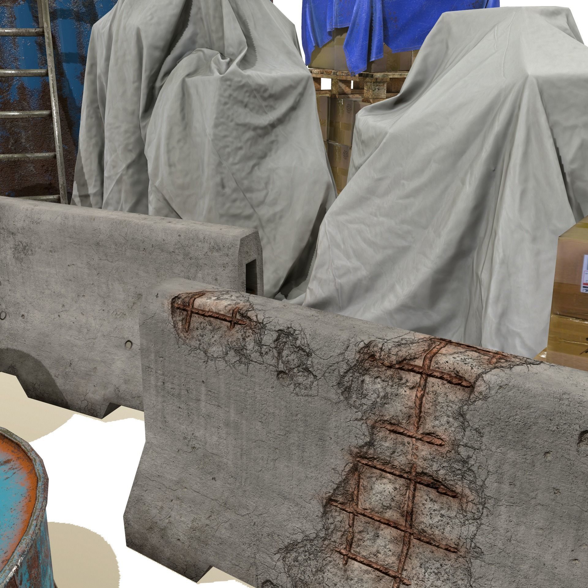 3D model Construction - Building Site - Warehouse - Game Ready Prop ...