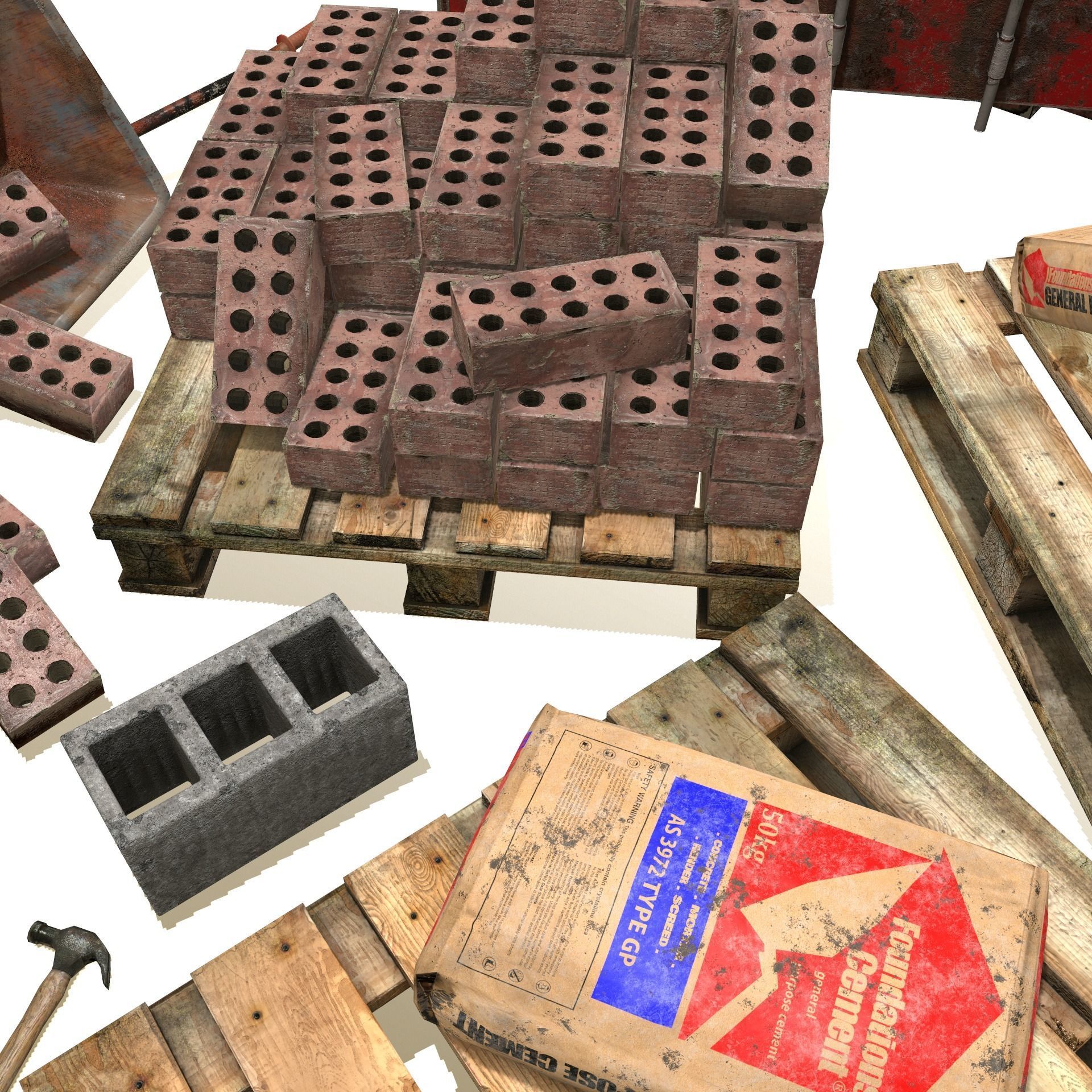 3D model Construction - Building Site - Warehouse - Game Ready Prop ...