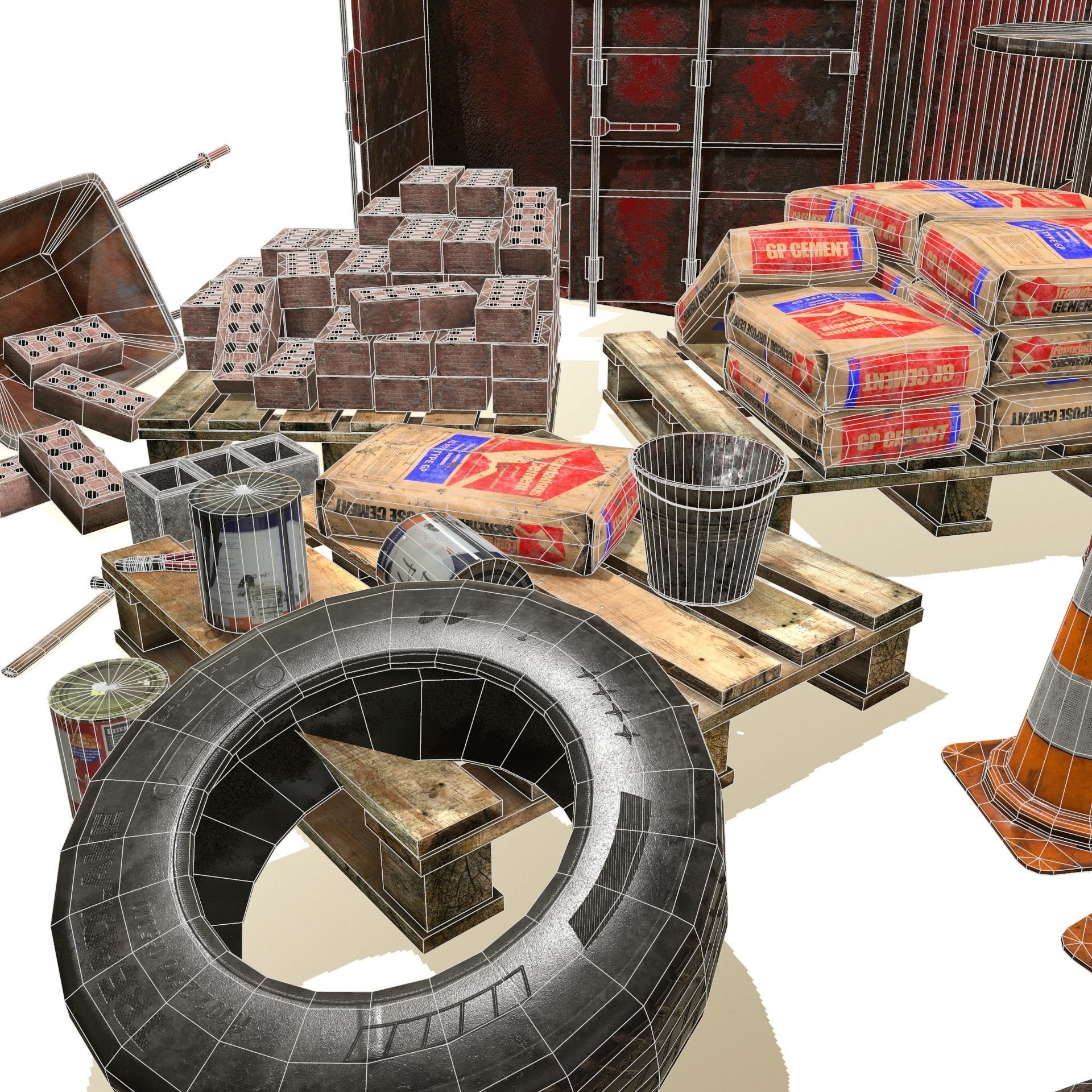 3D model Construction - Building Site - Warehouse - Game Ready Prop ...