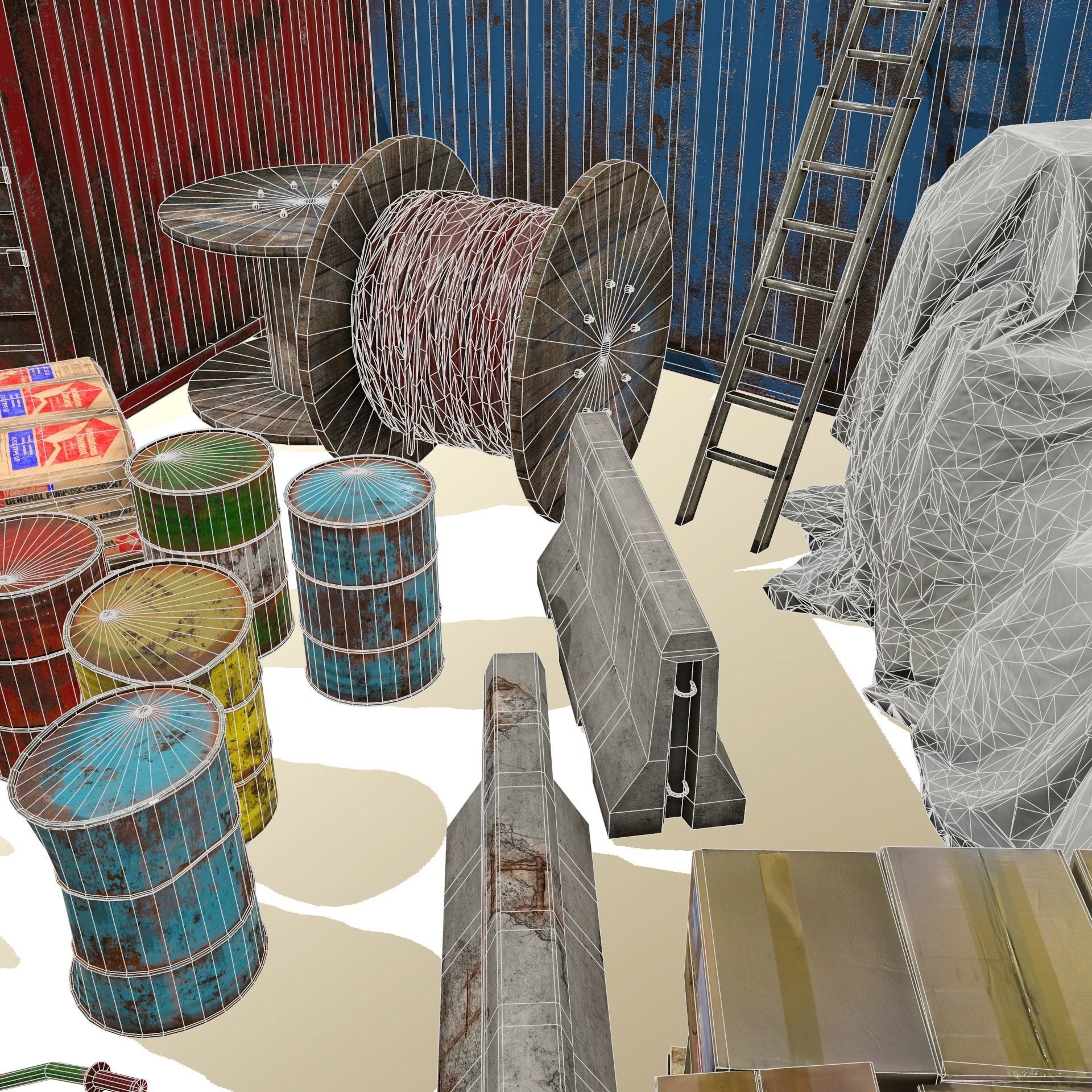 3D model Construction - Building Site - Warehouse - Game Ready Prop ...