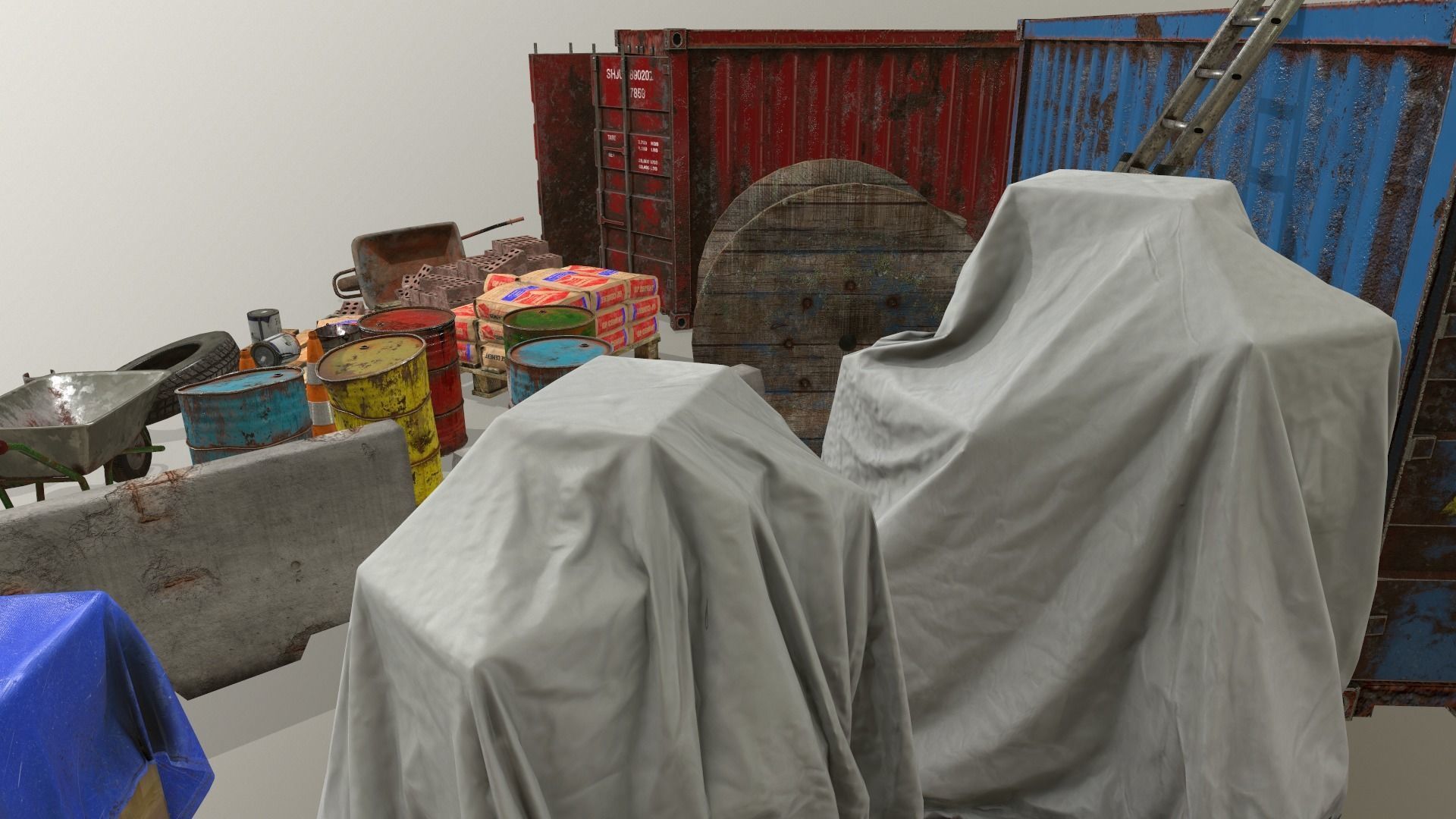 3D model Construction - Building Site - Warehouse - Game Ready Prop ...