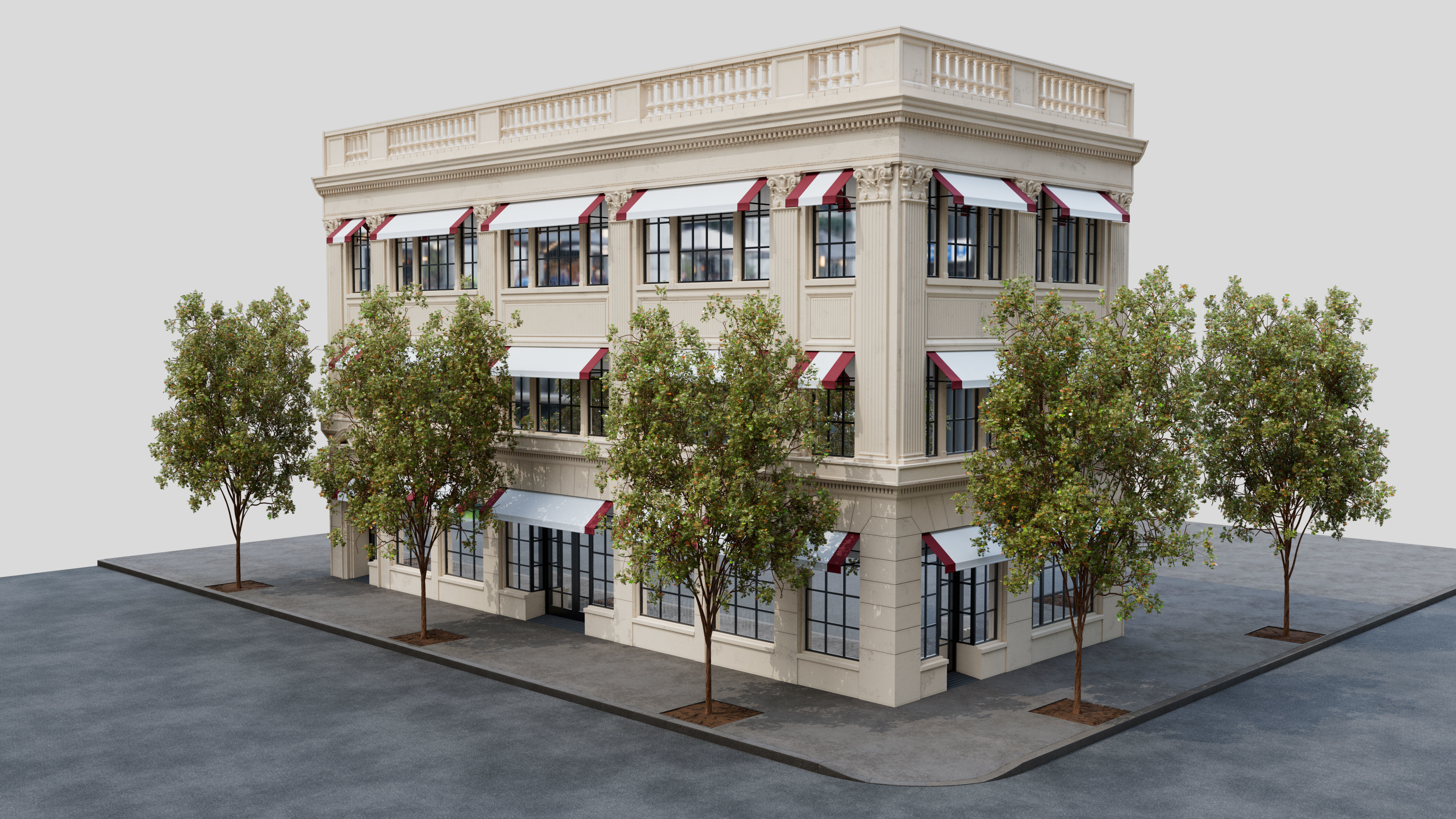 Classic Restaurant or Shop Building 3D model | CGTrader