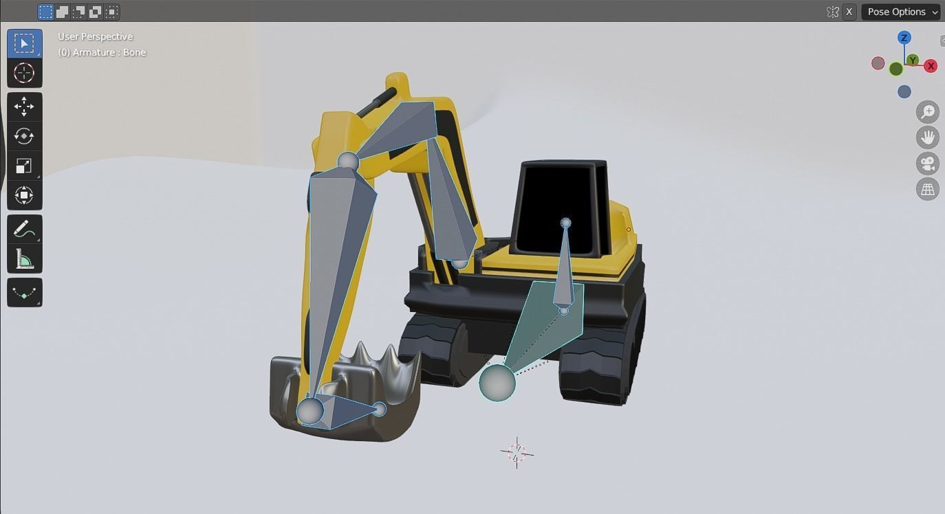 Excavator Simple free 3D model rigged | CGTrader