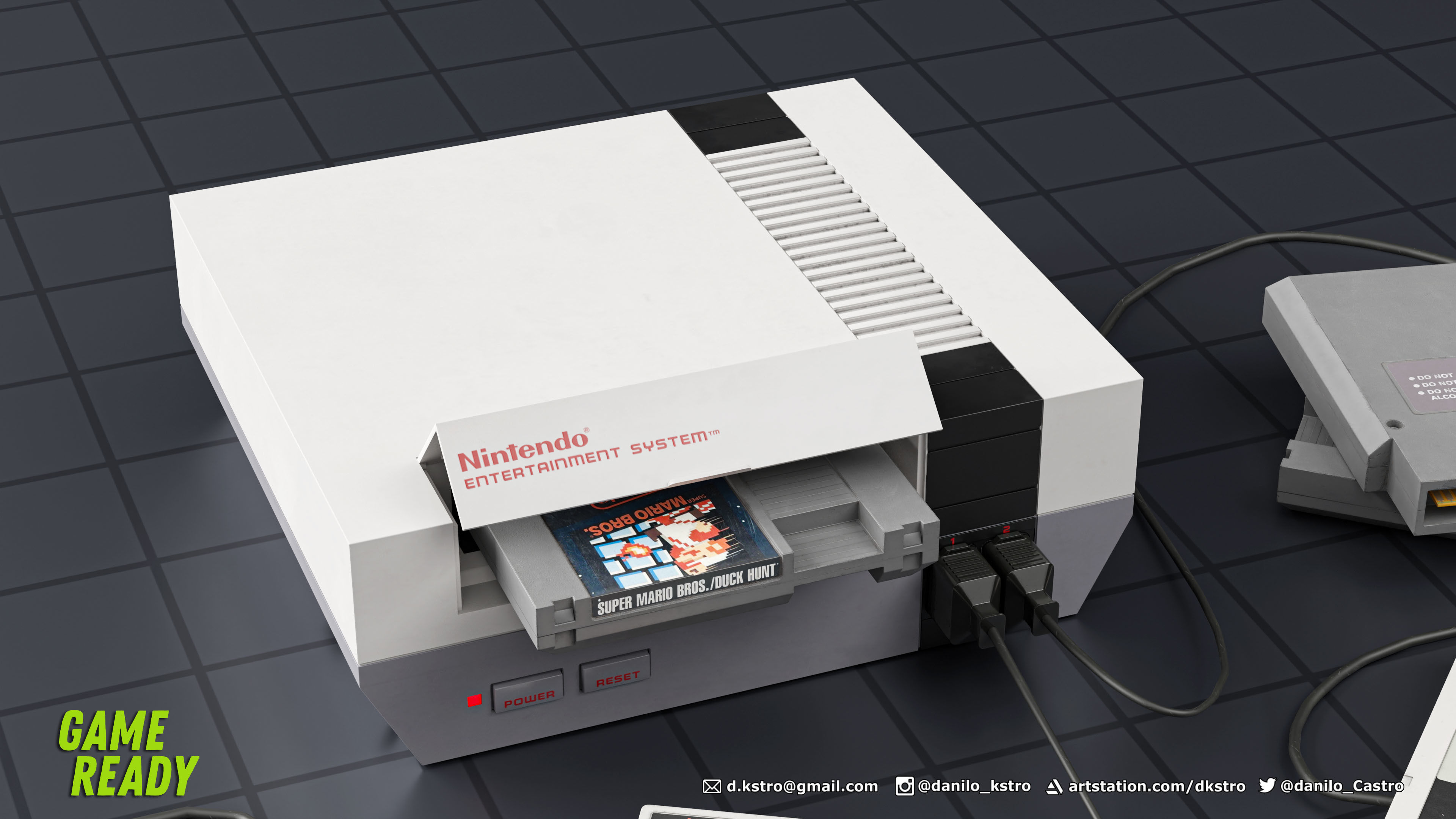 3D model NES Console - Nintendo 8 Bits - Lowpoly - 4K Textures VR / AR ...
