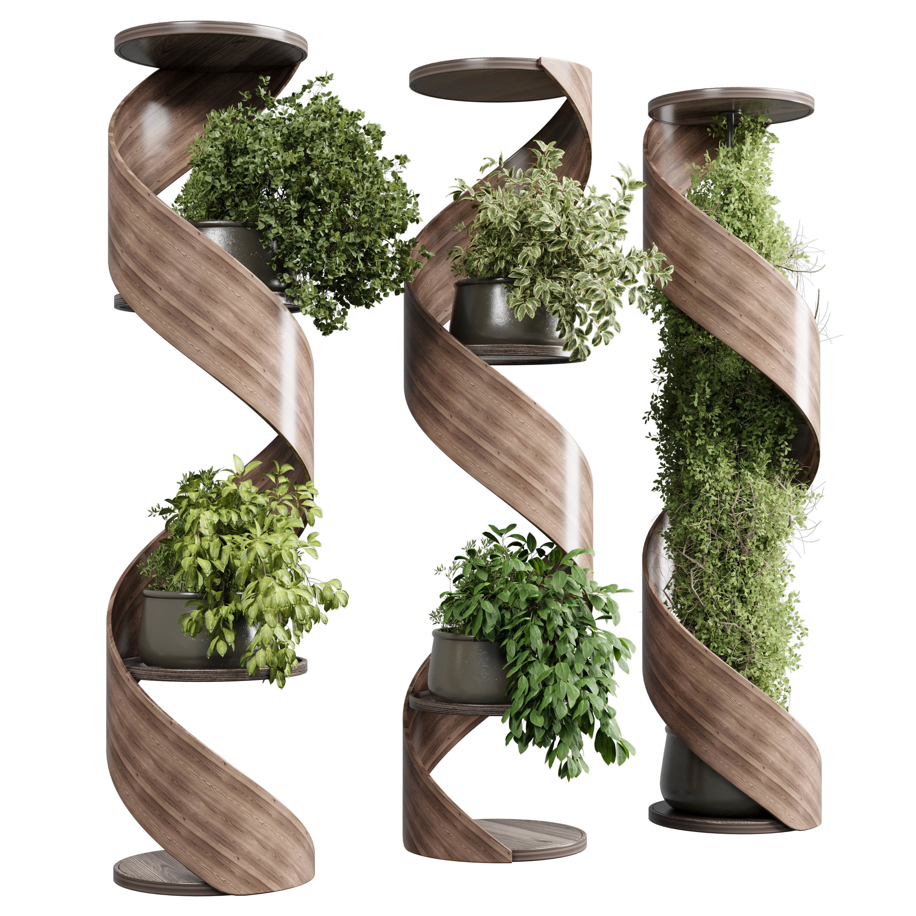 3D model Column plant - pillar plant set indoor plant 412 VR / AR / low ...