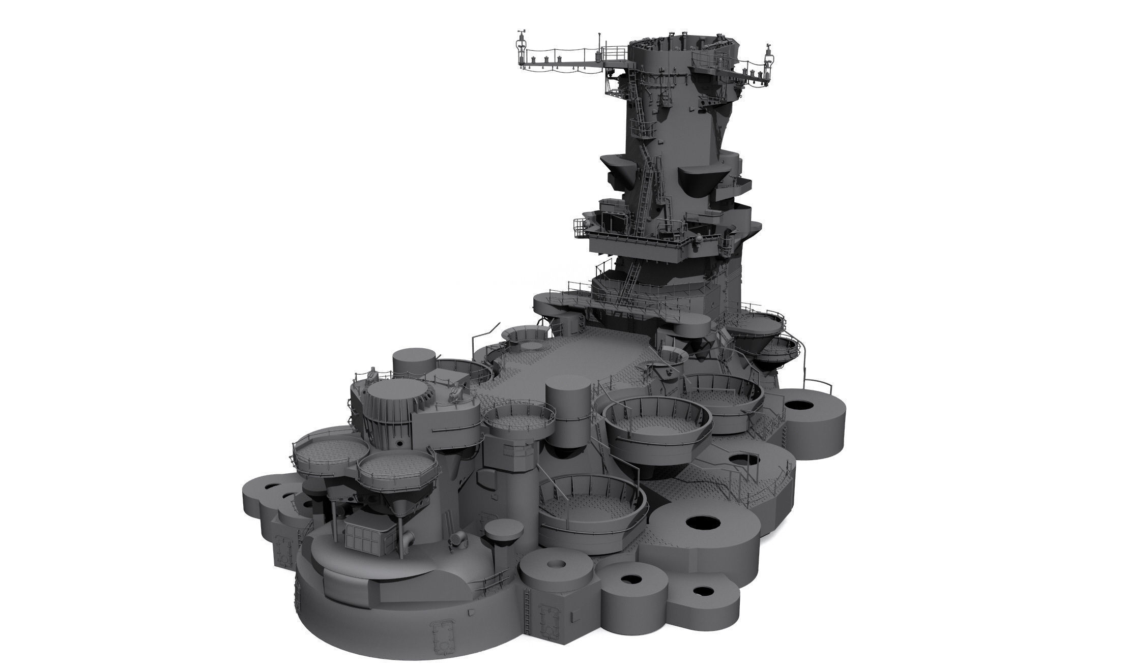 Yamato superstructure full 3D model 3D printable | CGTrader