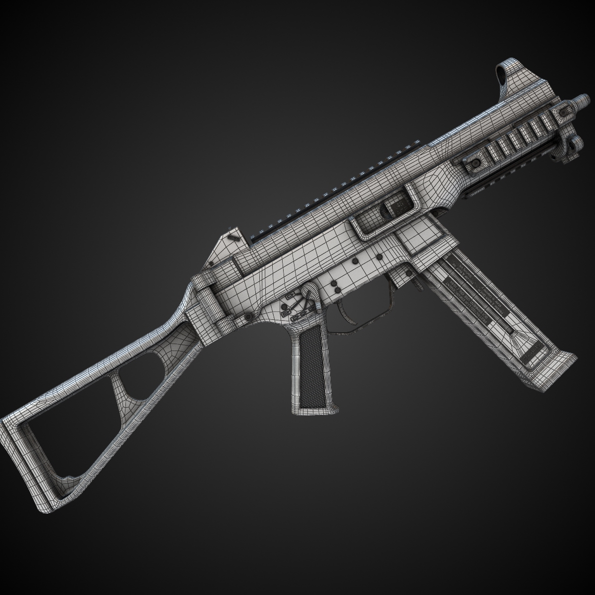 UMP45 Submachine gun Hi-Res 3D Model .max .obj .fbx .lwo .lw .lws .ma ...