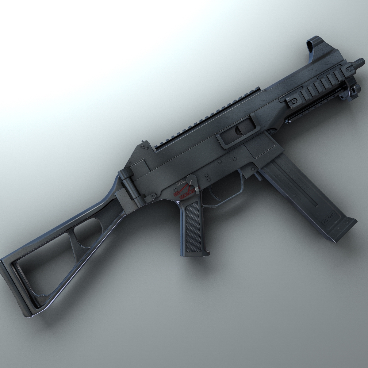 UMP45 Submachine gun Hi-Res 3D Model .max .obj .fbx .lwo .lw .lws .ma ...