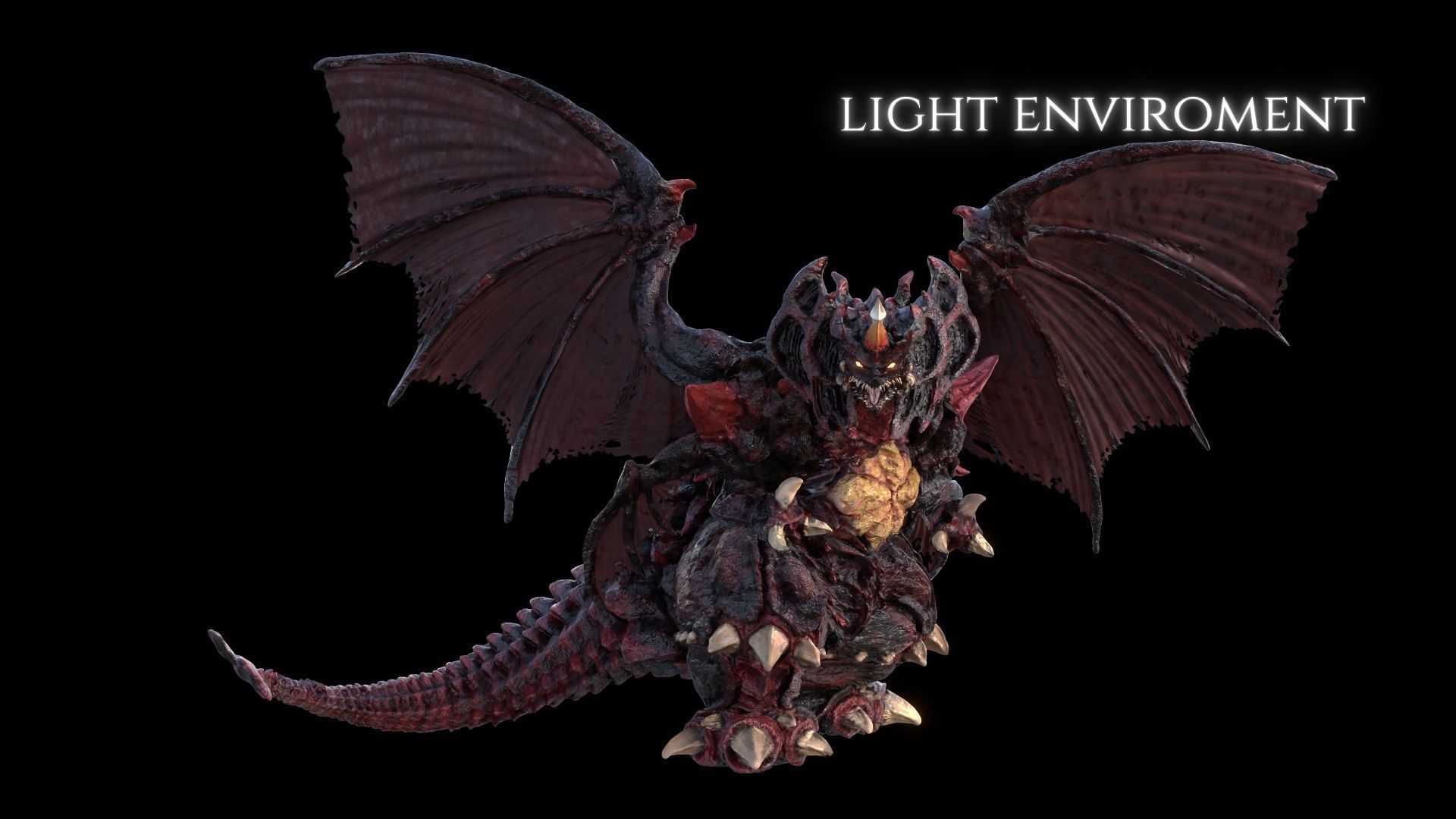 3D model Destoroyah Kaiju low-poly 3d rigged model VR / AR / low-poly ...