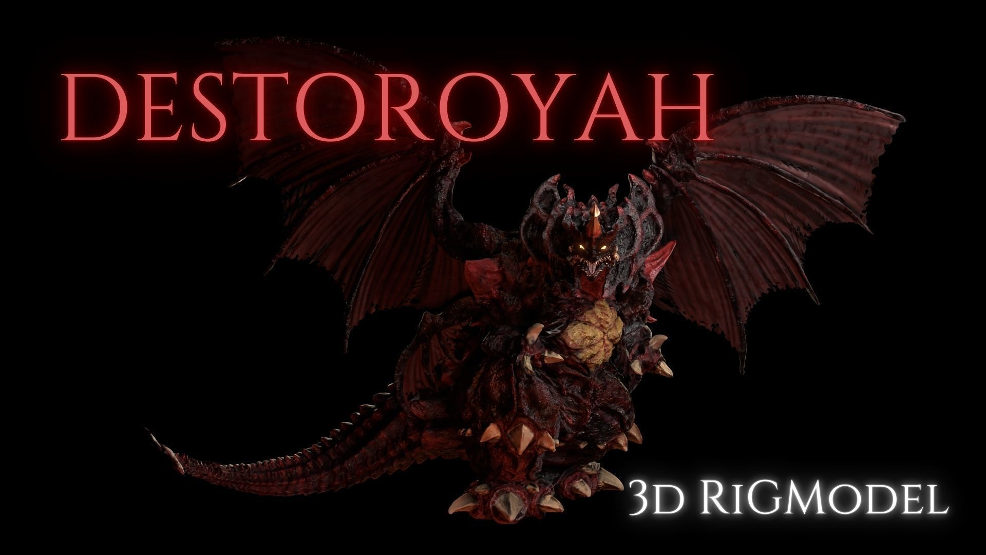 3D model Destoroyah Kaiju low-poly 3d rigged model VR / AR / low-poly ...