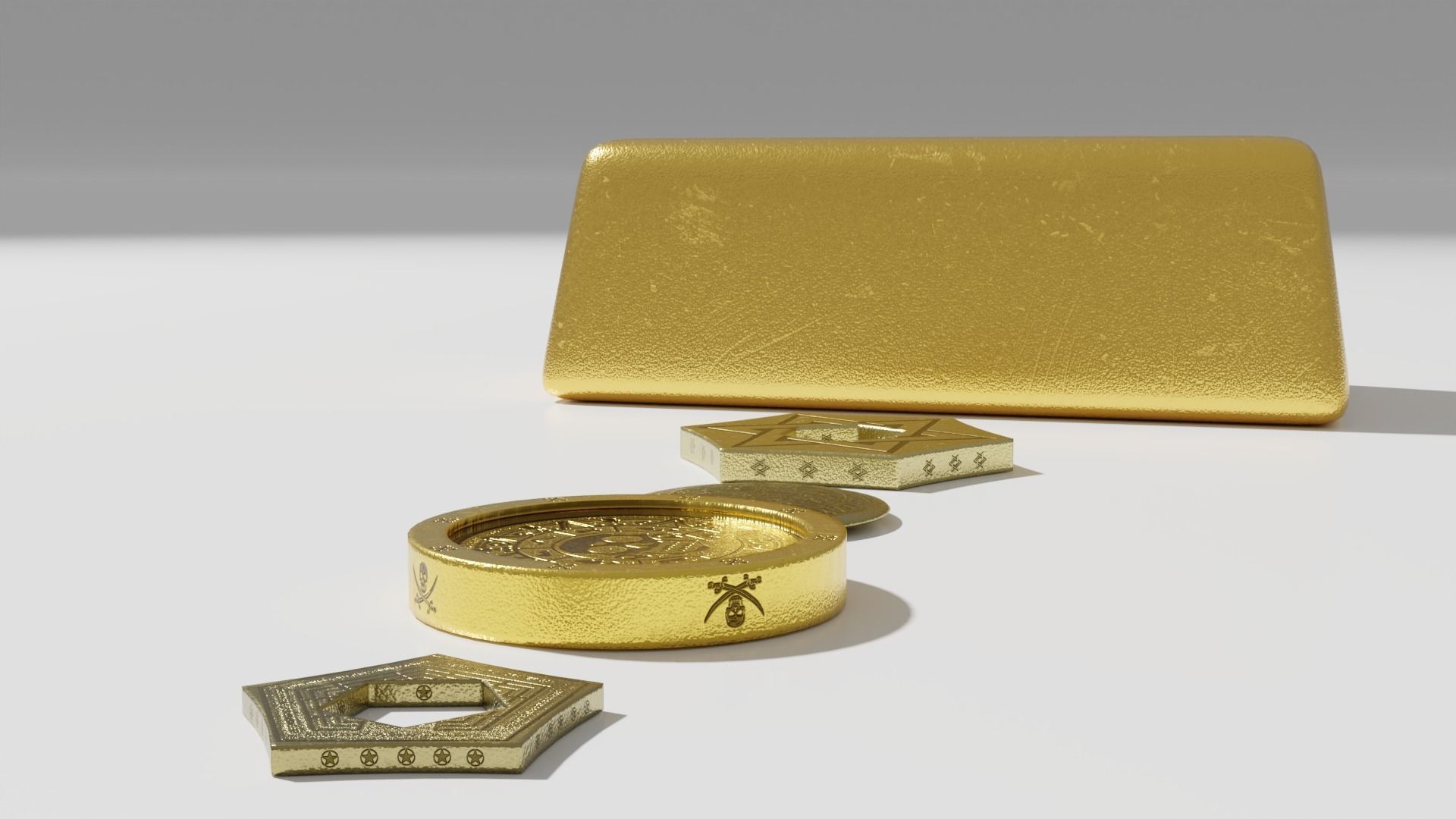 Gold Coins free 3D model | CGTrader