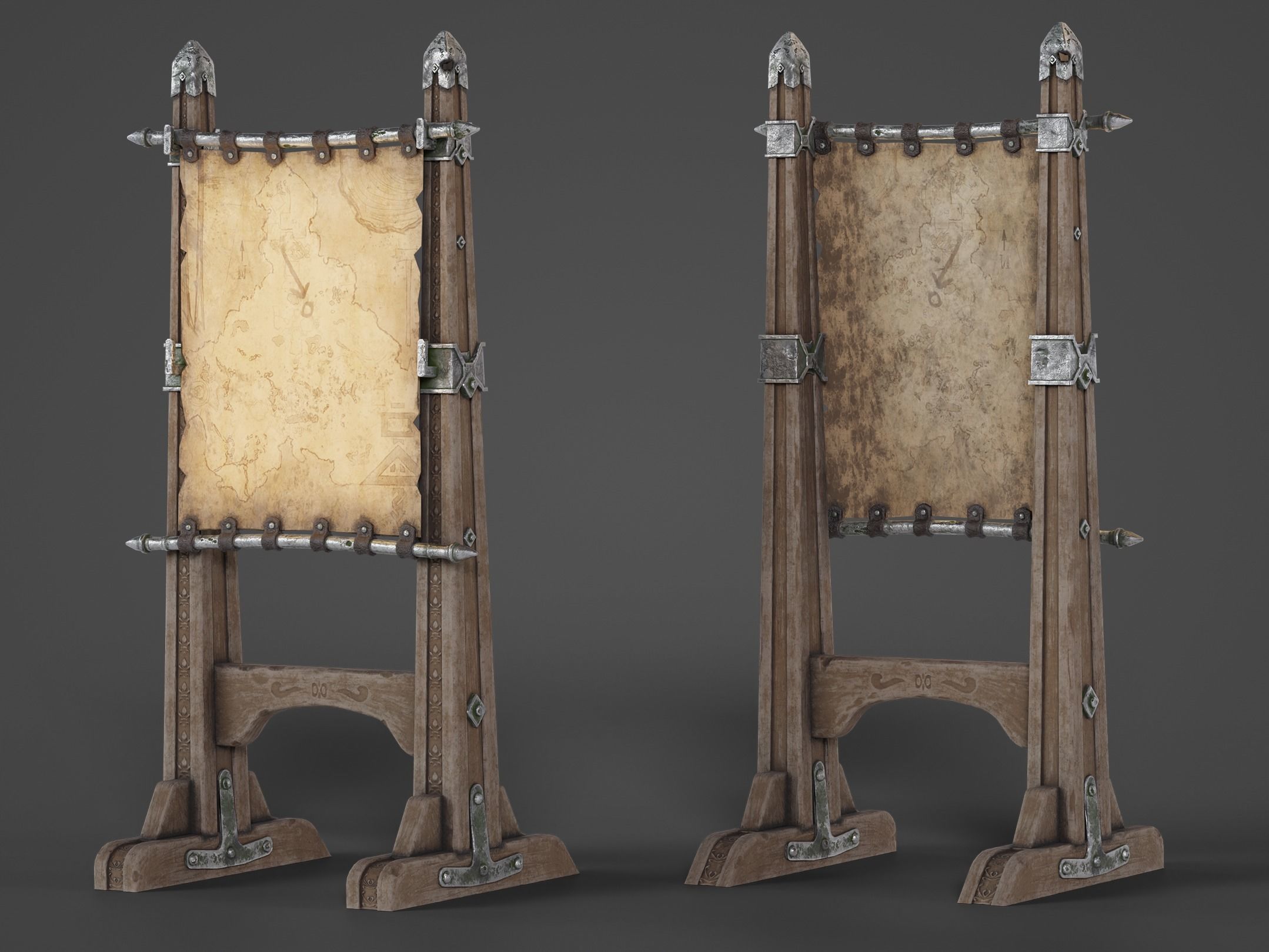 3D model Map Stand - Pirate Game VR / AR / low-poly | CGTrader