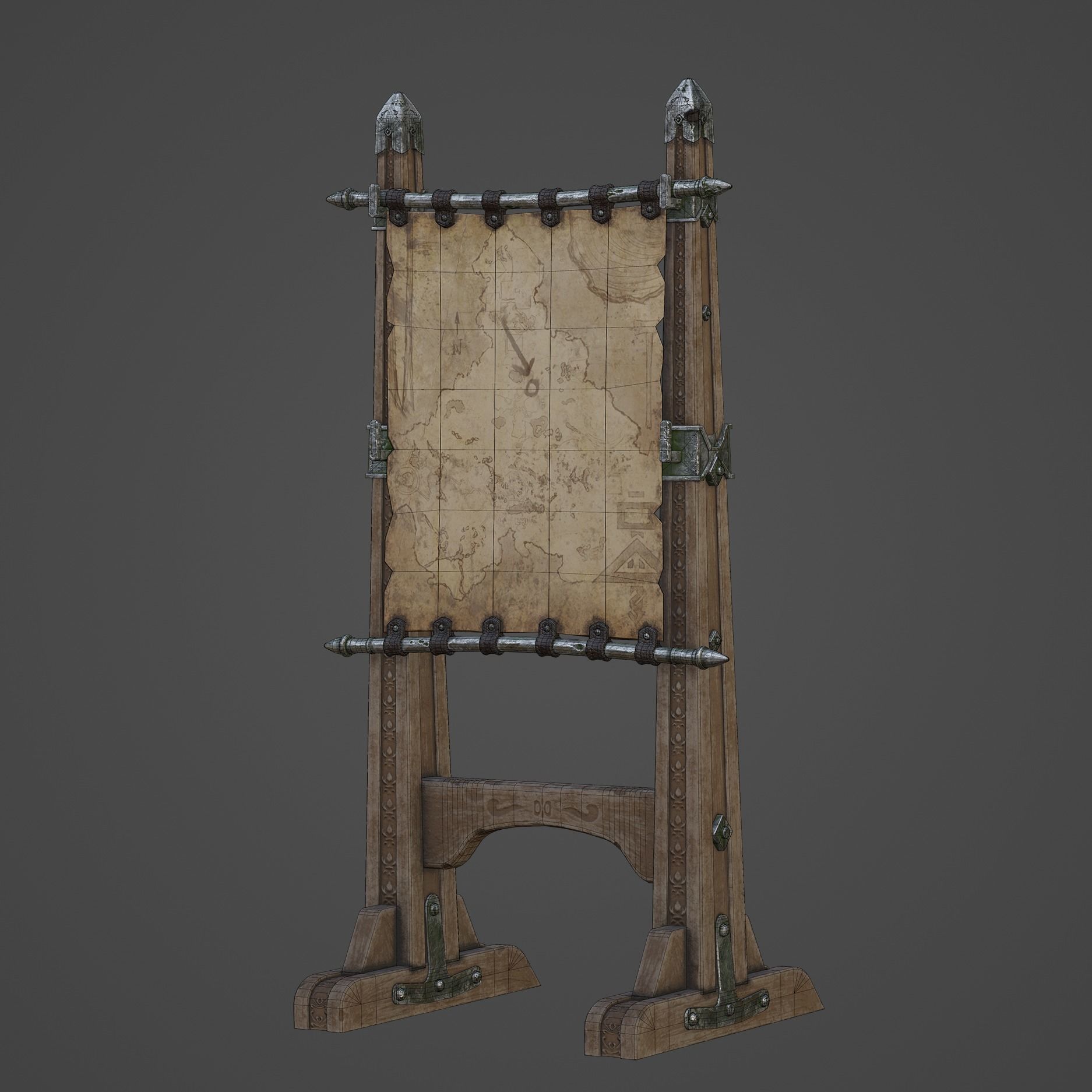 3D model Map Stand - Pirate Game VR / AR / low-poly | CGTrader