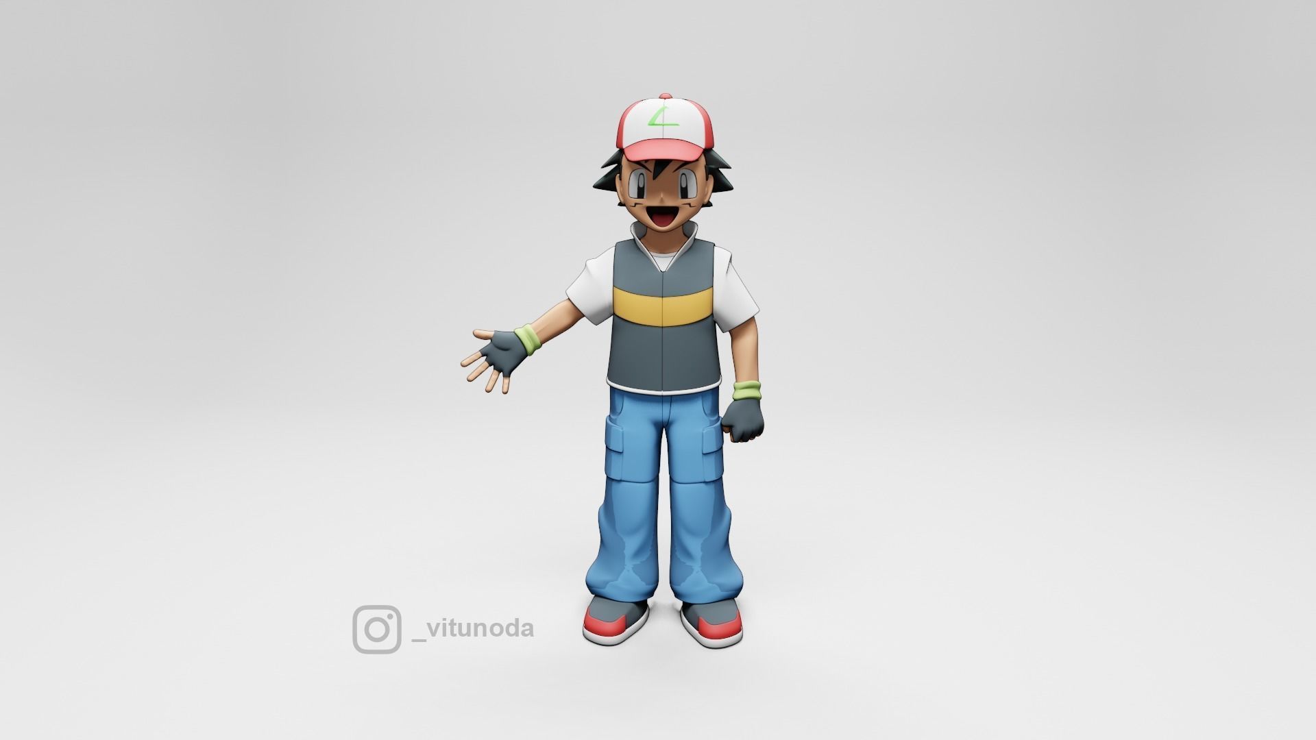 Ash Ketchum Pokemon 3D model | CGTrader