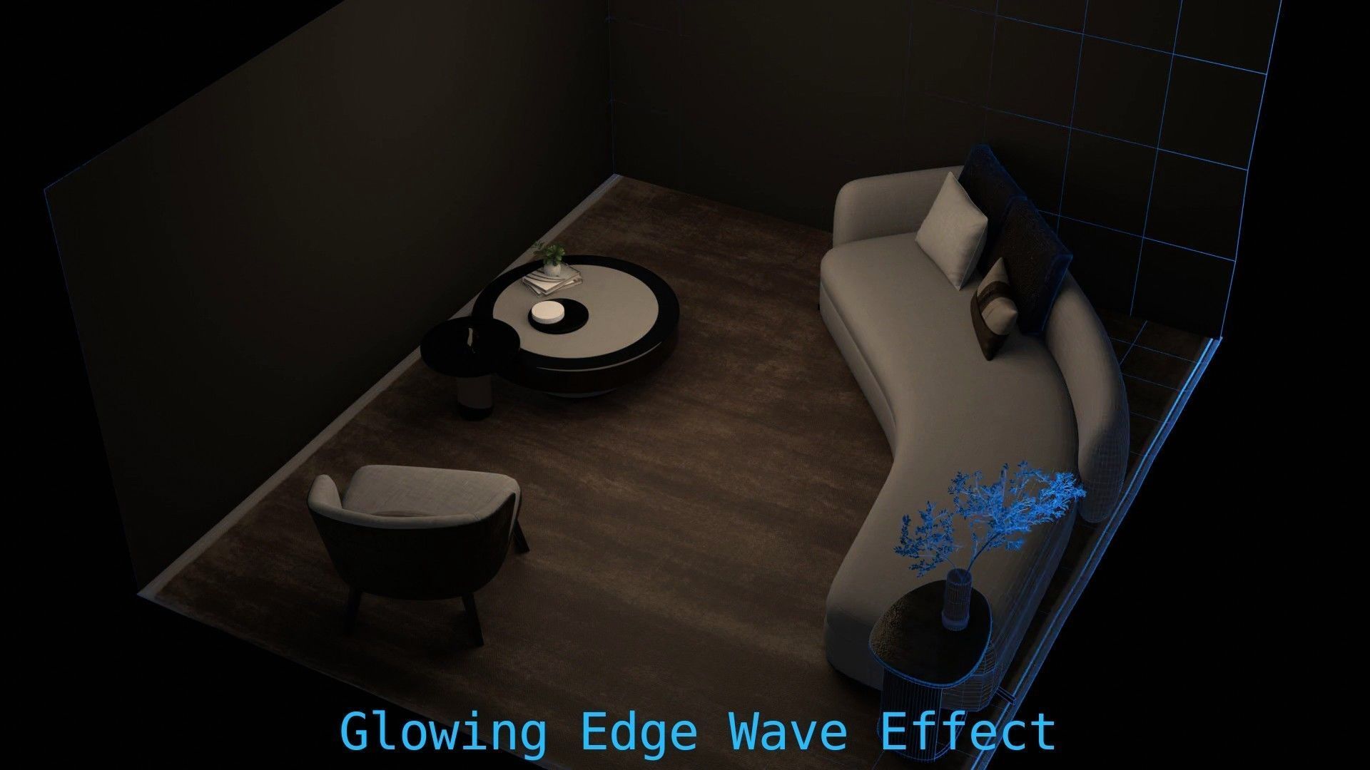 glowing edge wave effect free 3D model animated | CGTrader