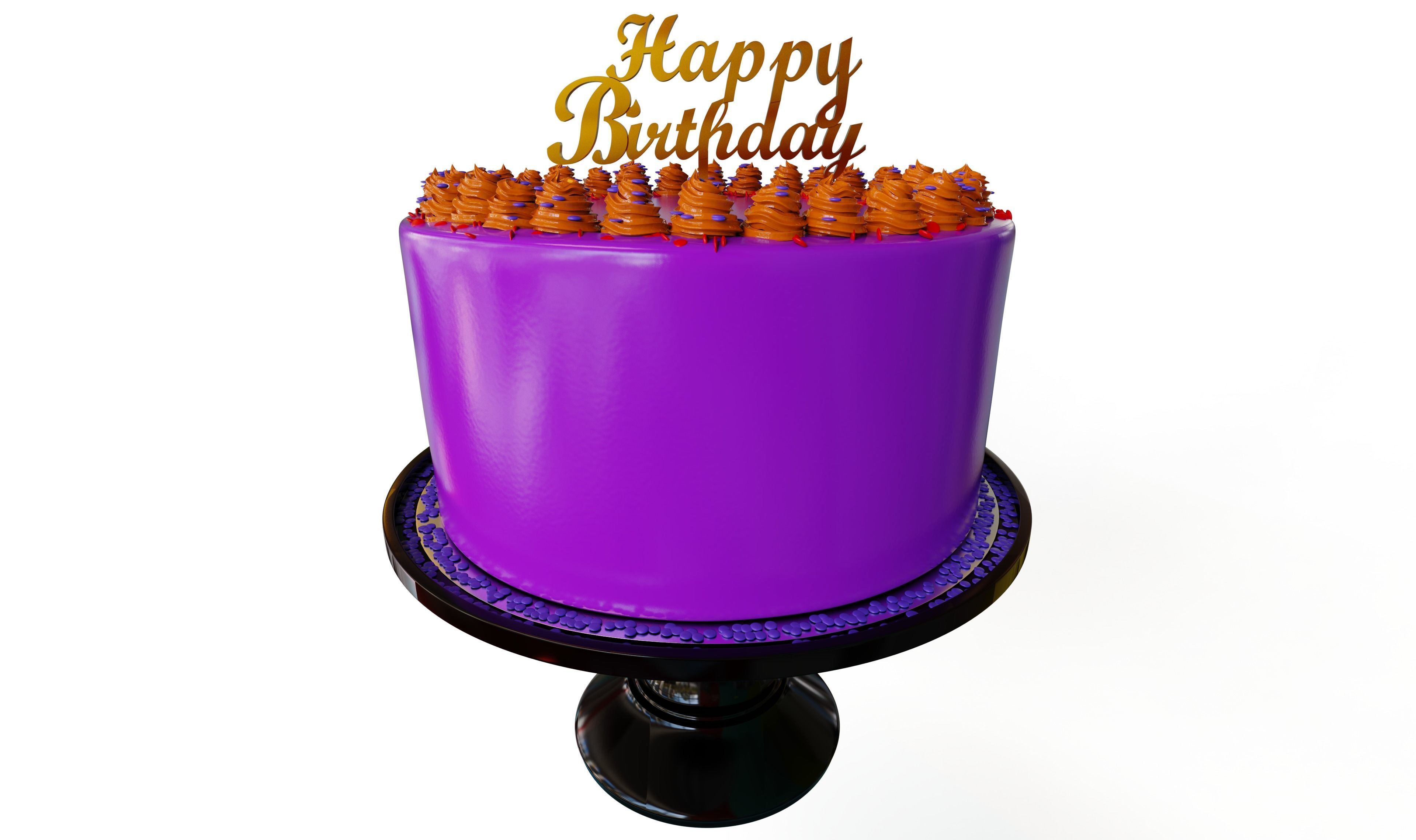 HAPPY BIRTHDAY TEXT CAKE TOPPER 3D model 3D printable | CGTrader