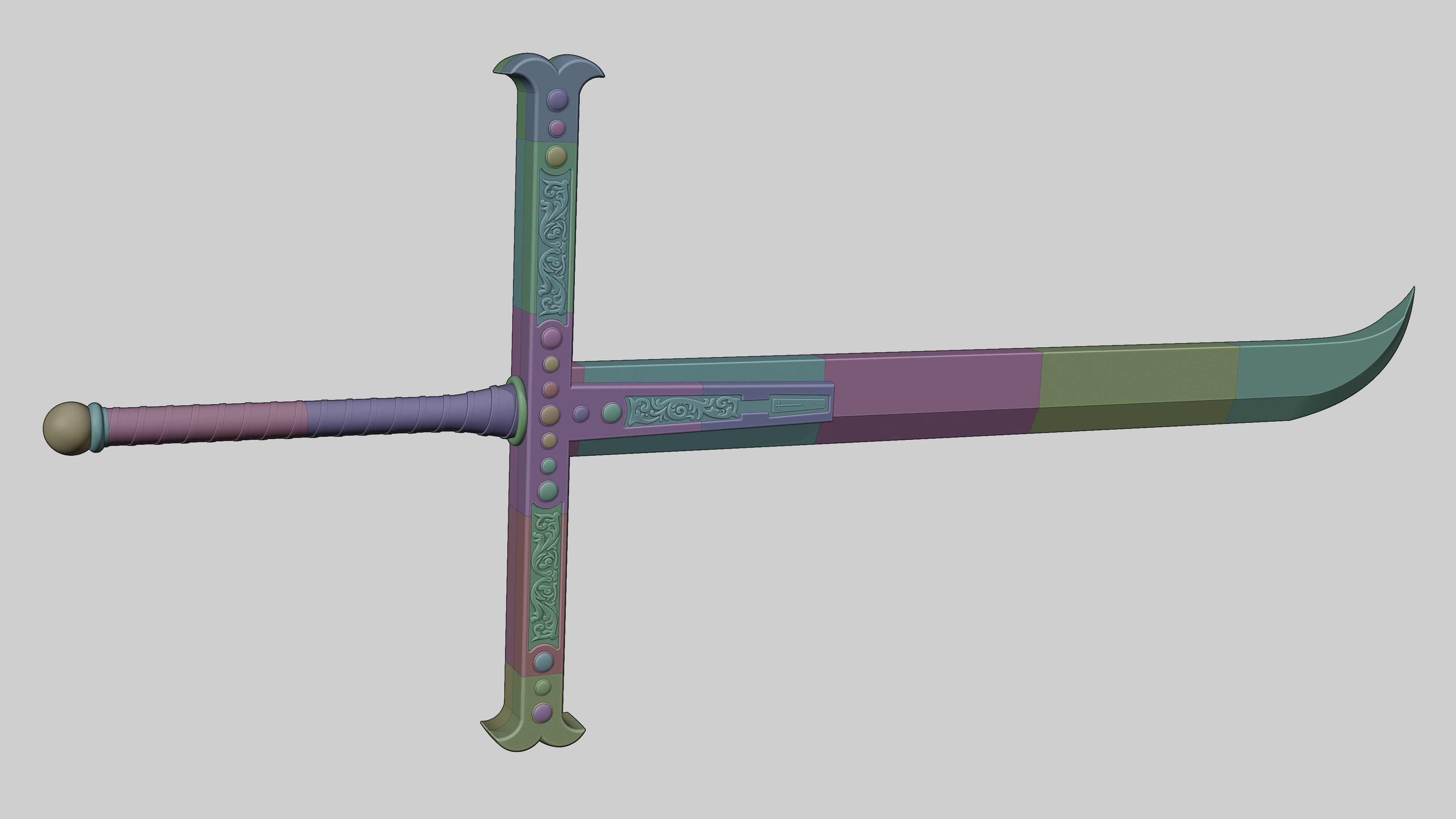 One Piece Mihawk Sword Yoru 3d Model 3d Printable Cgtrader