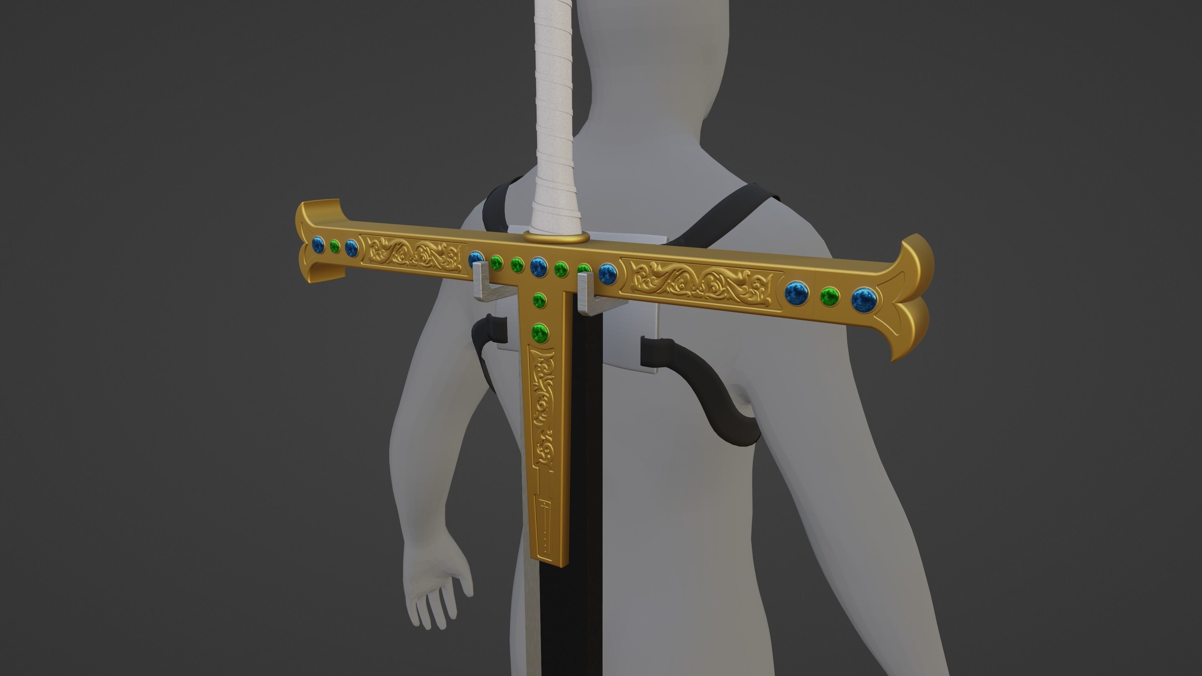 One Piece Mihawk Sword Yoru 3d Model 3d Printable Cgtrader